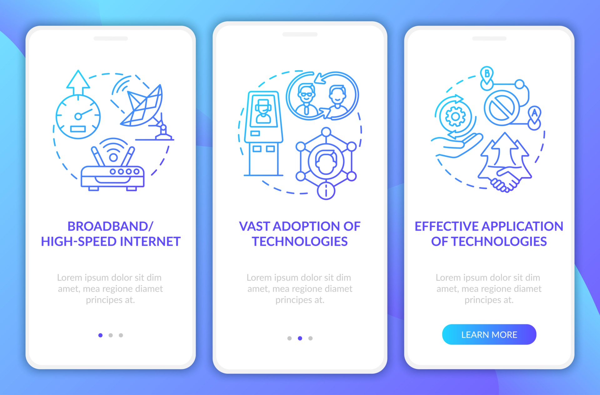 Successful Digital Inclusion Navy Onboarding App Page Screen With Concepts 2469640 Vector Art At