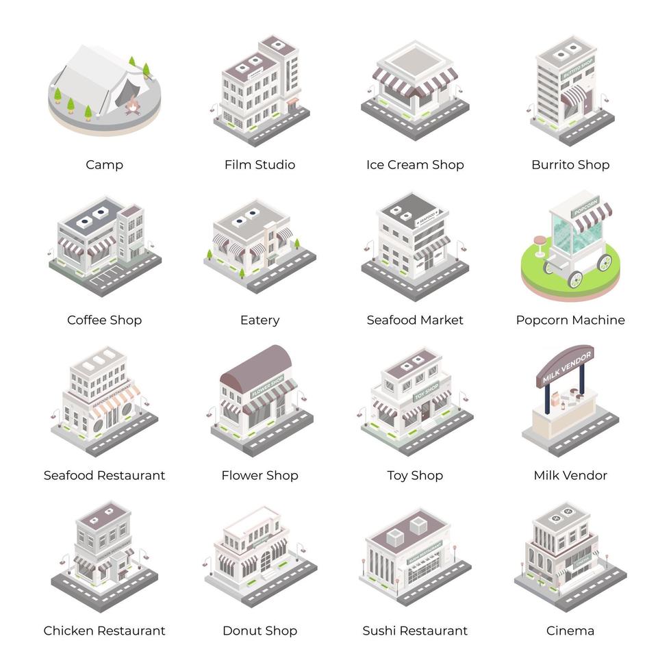 Set of Modern Buildings 2473000 Vector Art at Vecteezy