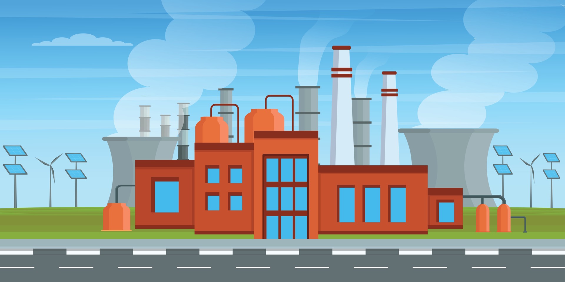 Factory Background Elements 2473057 Vector Art at Vecteezy