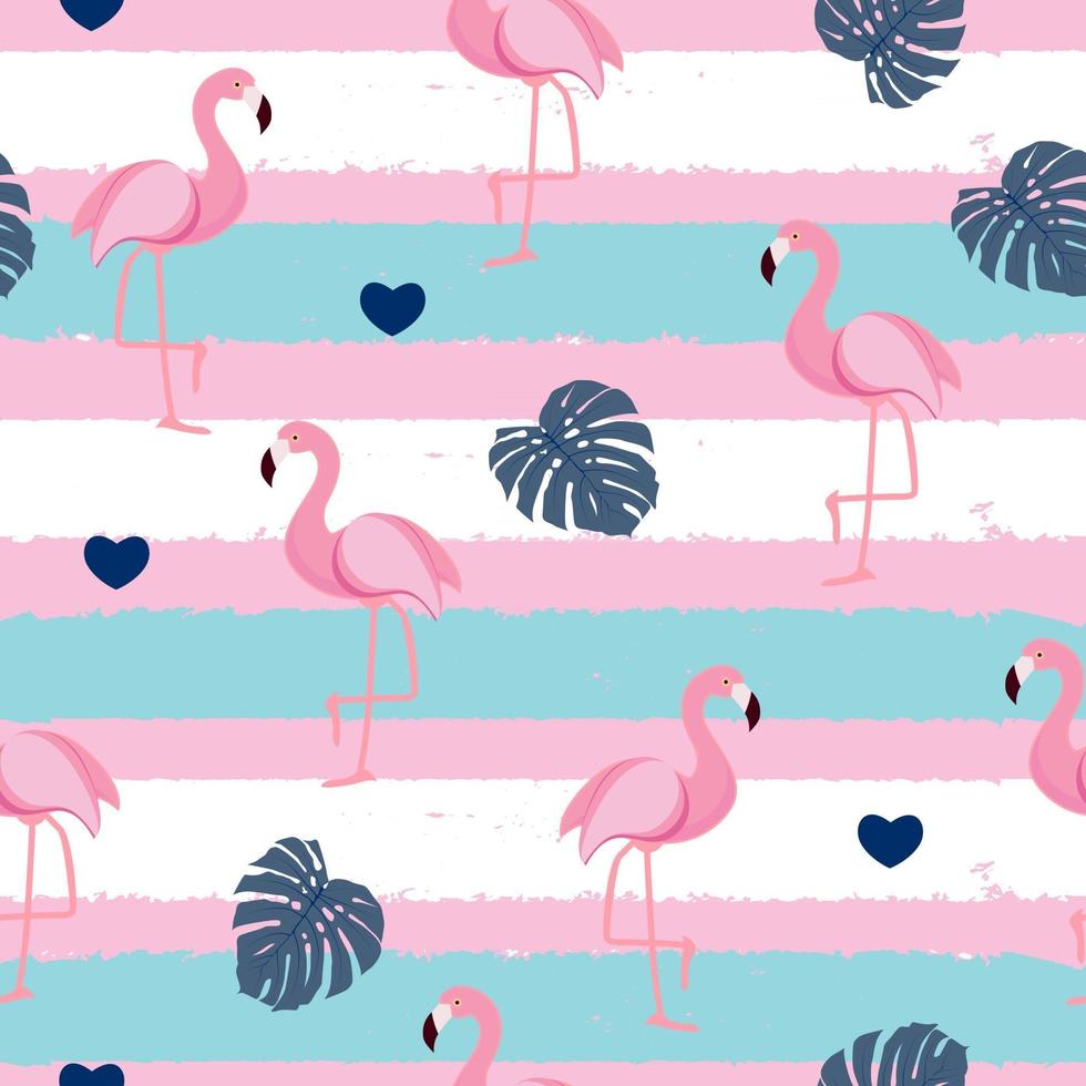 Cute Retro Seamless Flamingo Pattern Background 2474349 Vector Art at Vecteezy