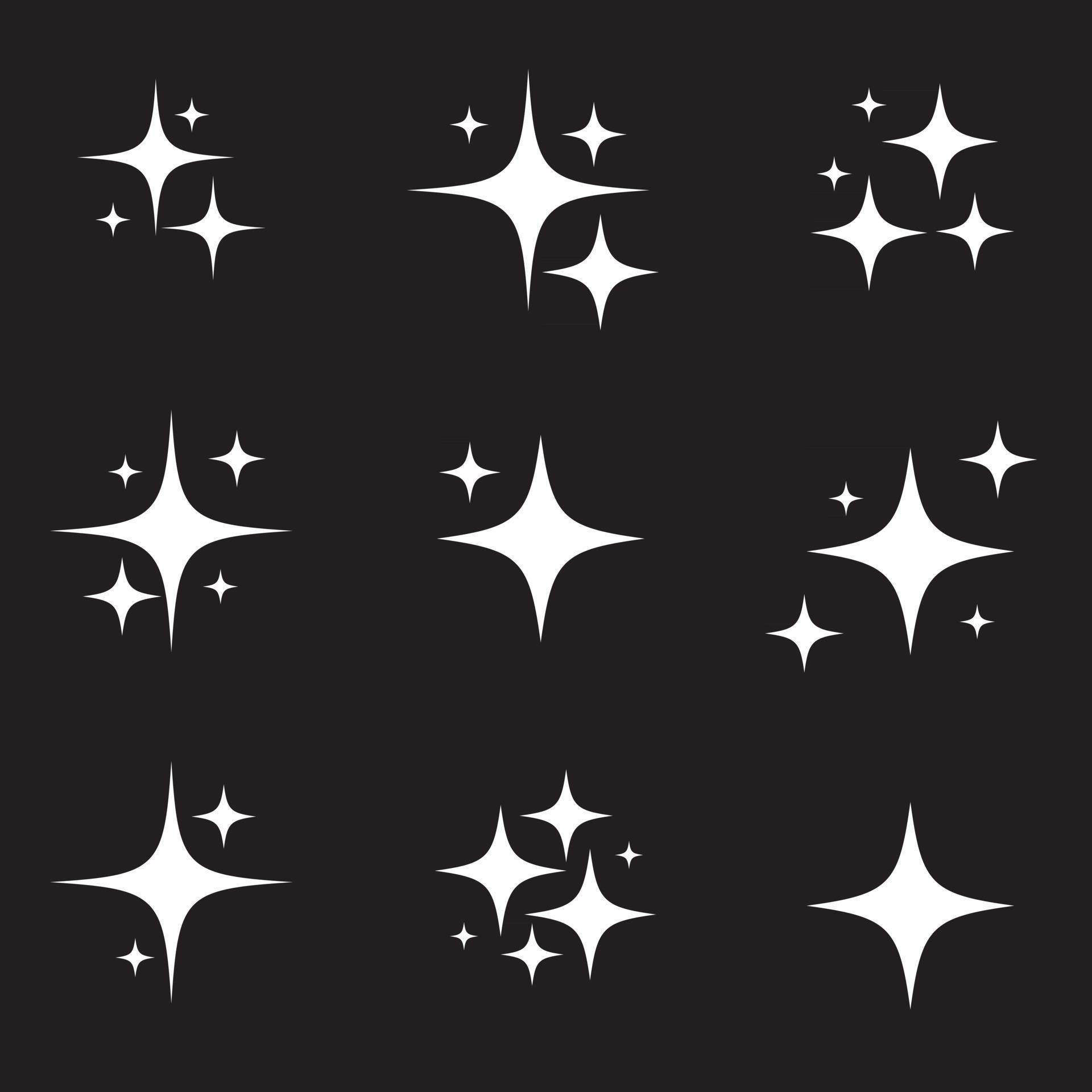 Set of original stars, sparkle firework decoration, twinkle shiny flash icon 2476491 Vector Art ...