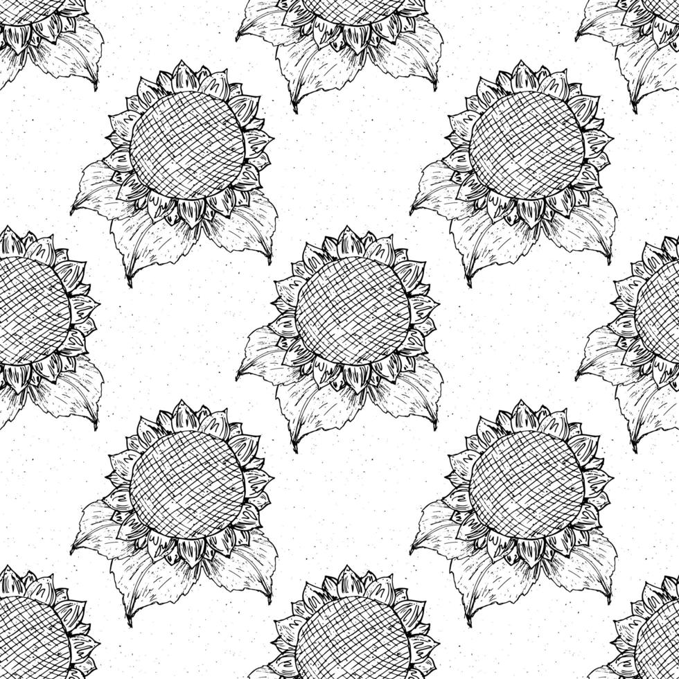 Sunflower seamless pattern hand drawn sketch, background, typography ... Sunflower seamless pattern hand drawn sketch, background, typography ...