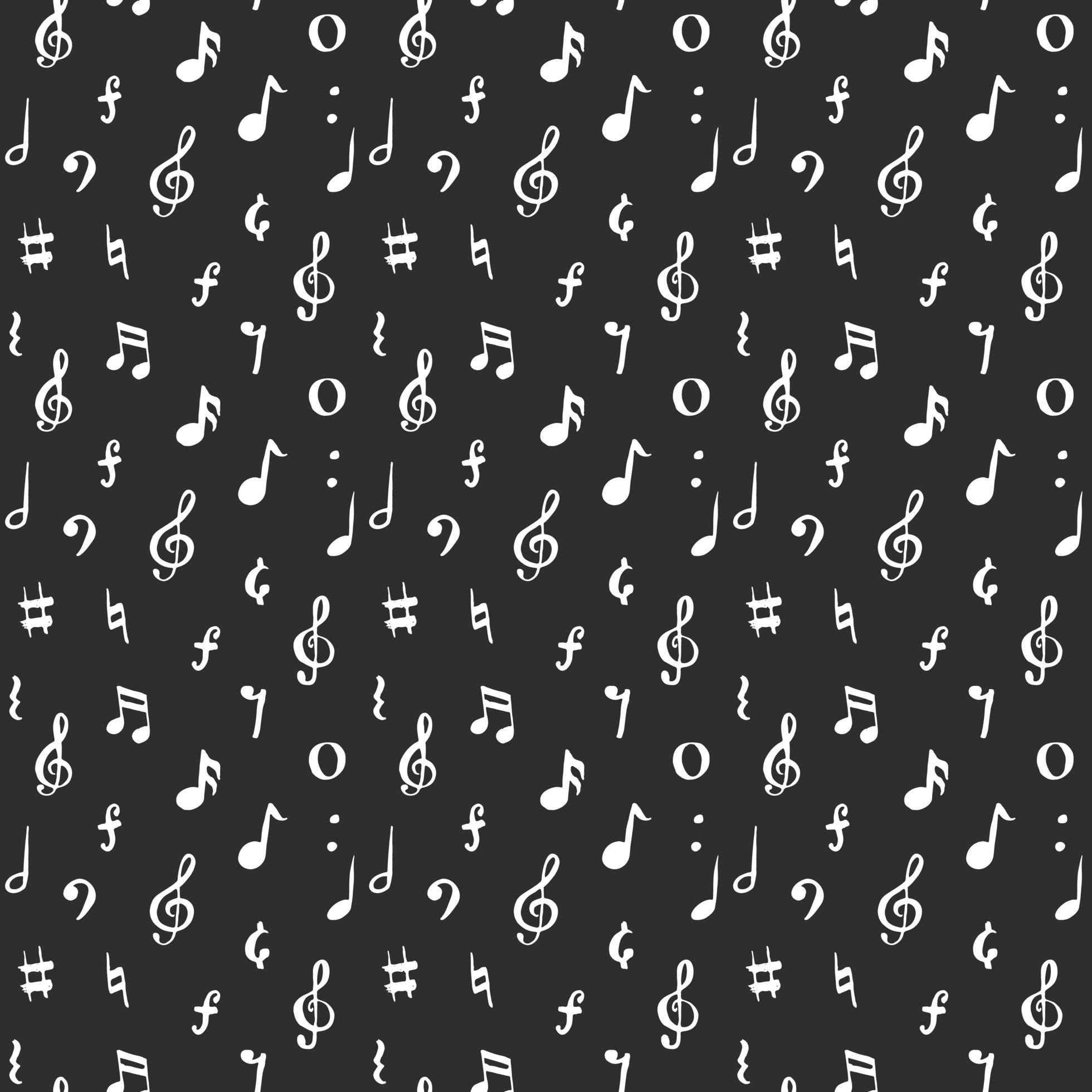 Music note seamless pattern vector illustration. Hand drawn sketched ...