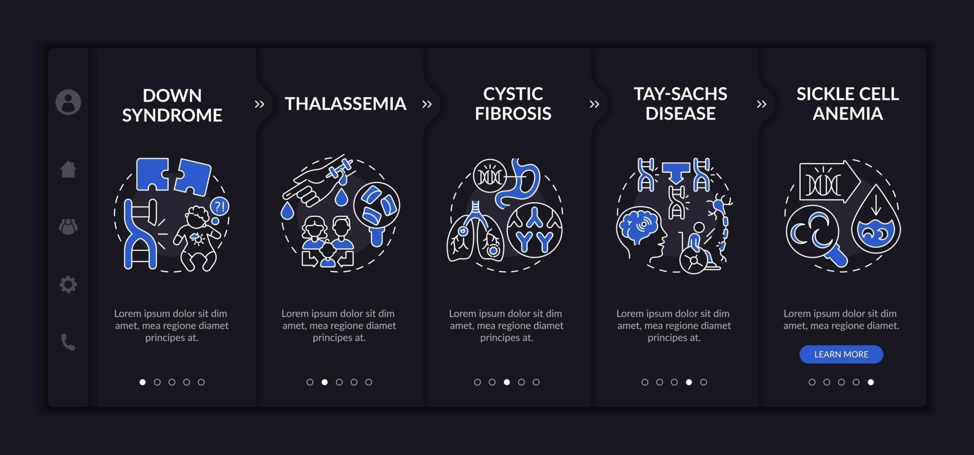 Common Genetic Diseases Onboarding Vector Template 2487309 Vector Art At Vecteezy