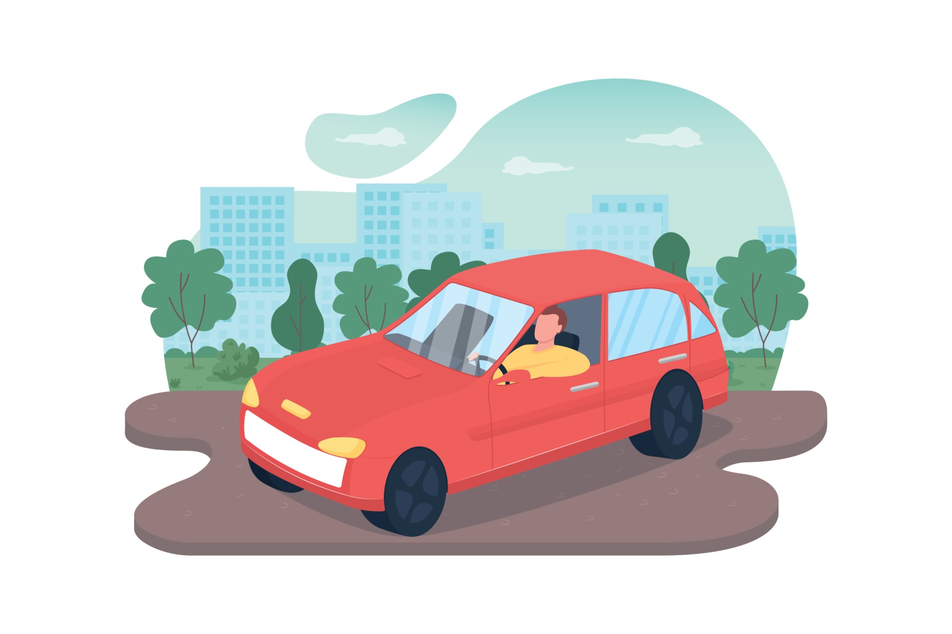 Driving car 2D vector web banner 2489030 Vector Art at Vecteezy