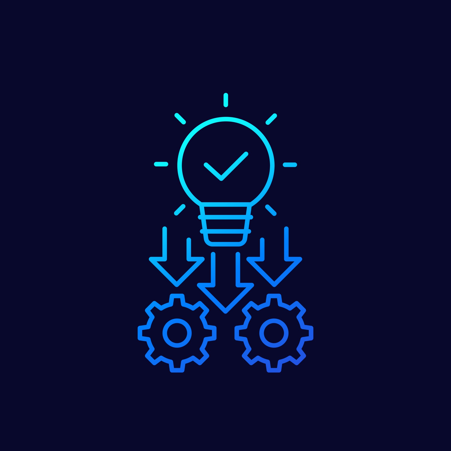 Implement Linear Icon And Ideas Execution Concept 2492058 Vector Art At