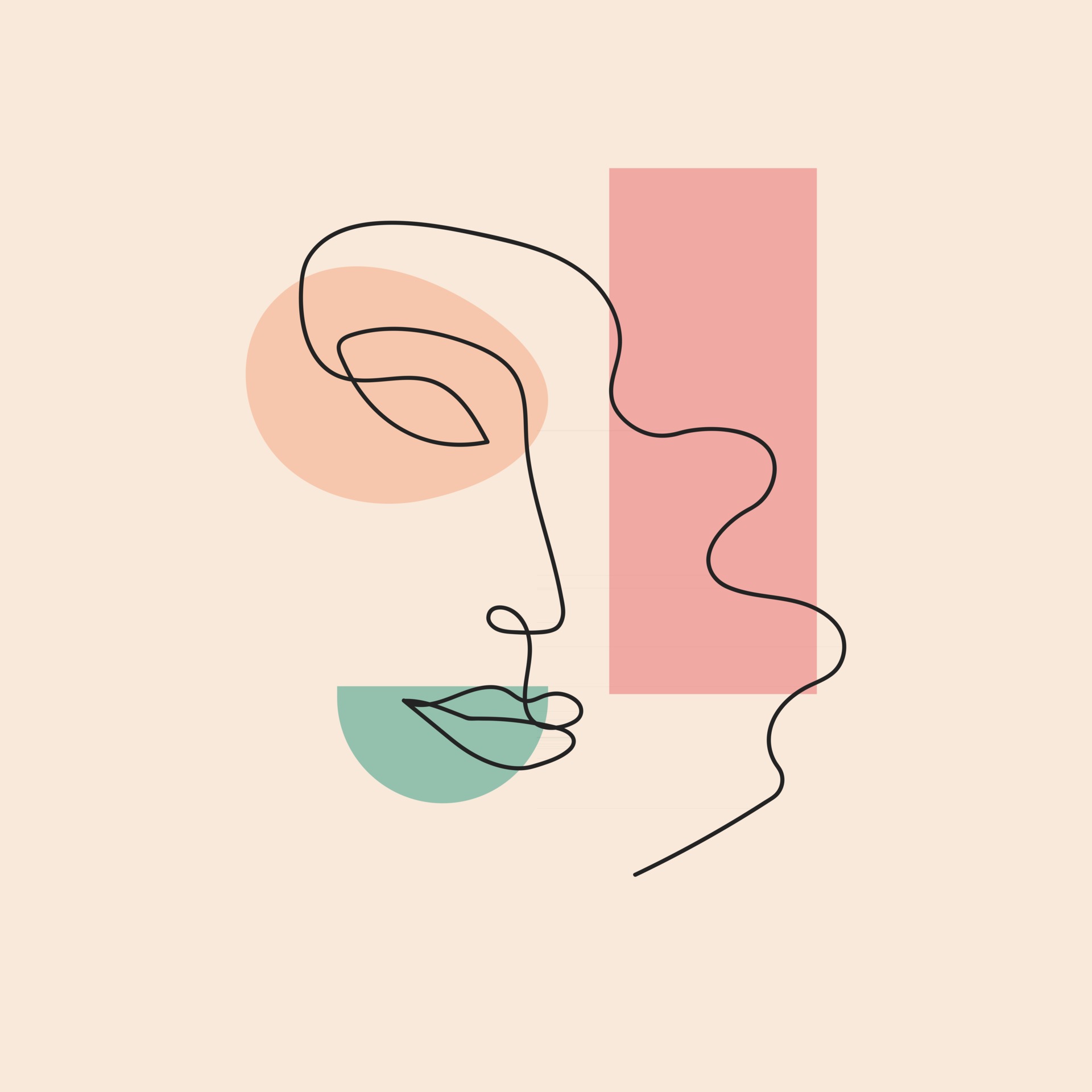 Woman Face Continuous Line Drawing 2492657 Vector Art At Vecteezy