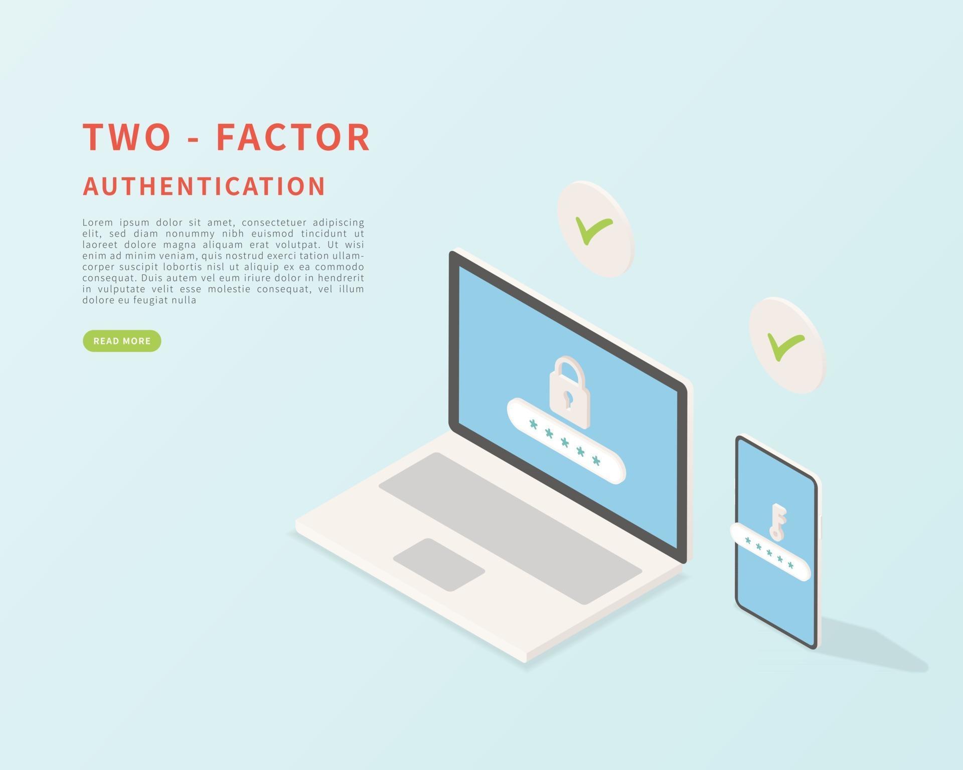 Two factor authentication Verification identity by password and ...