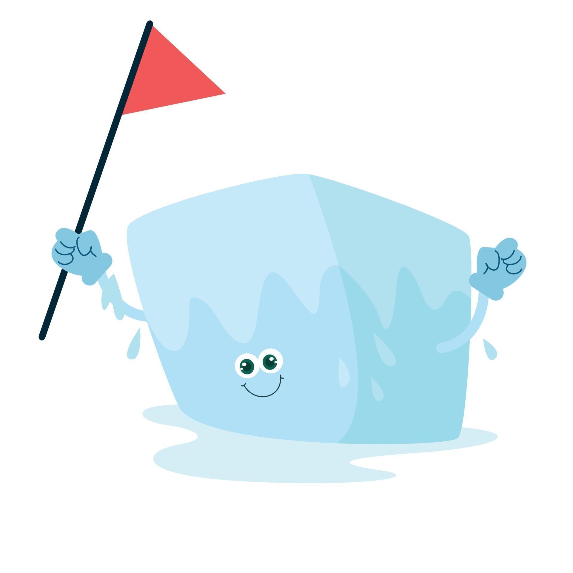 Cute Ice Cube Character Vector Template Design Illustration 2497439