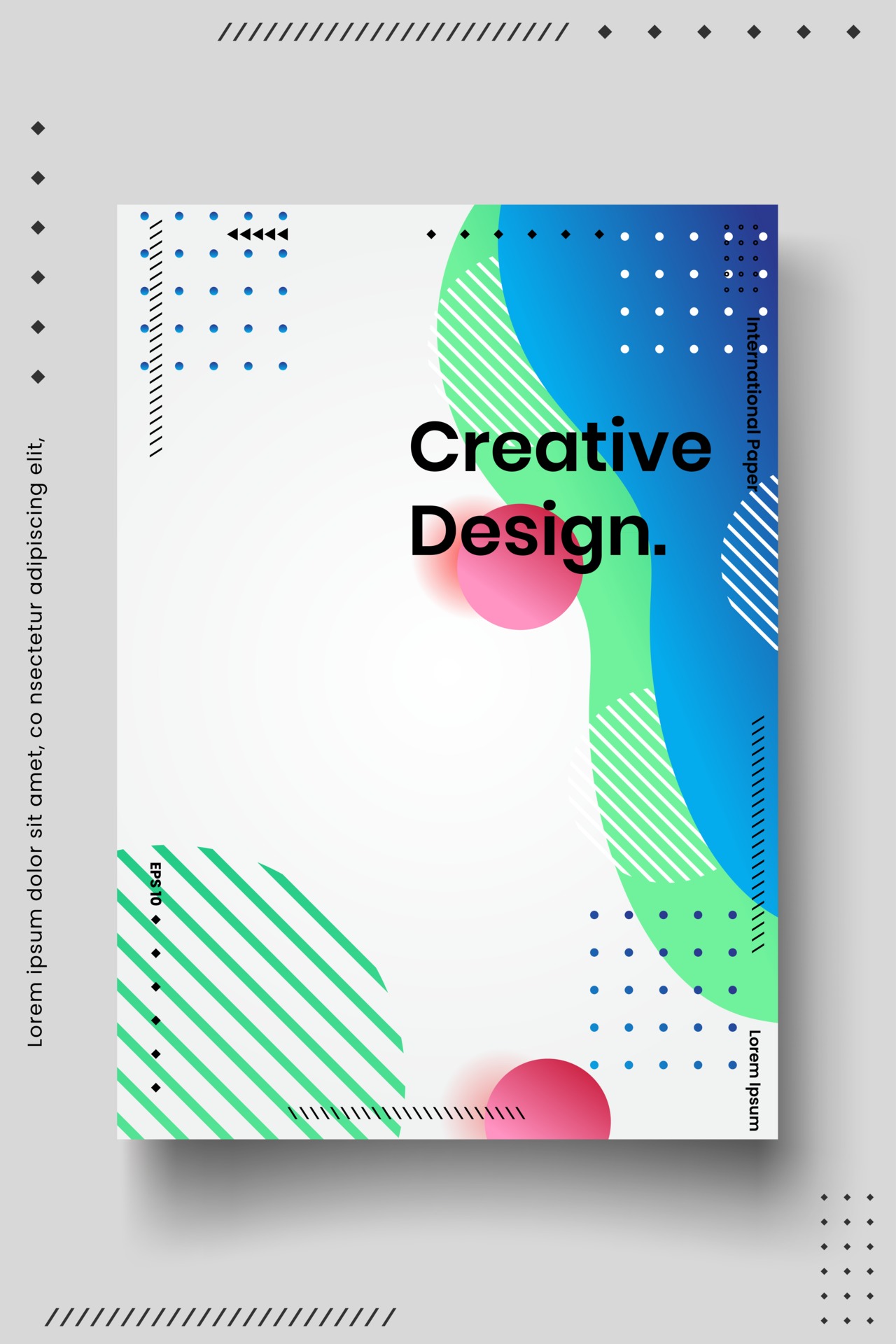 Cover design template set with abstract lines modern different color gradient style on ...
