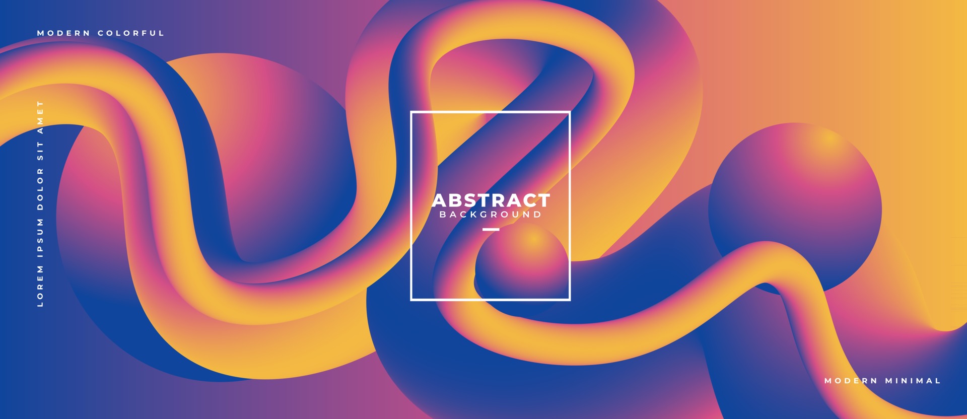 Abstract gradient shape sphere wave on fluid curve path background with ...