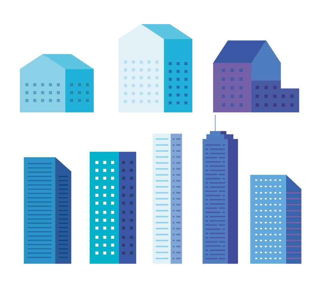 city buildings set vector design 2505706 Vector Art at Vecteezy