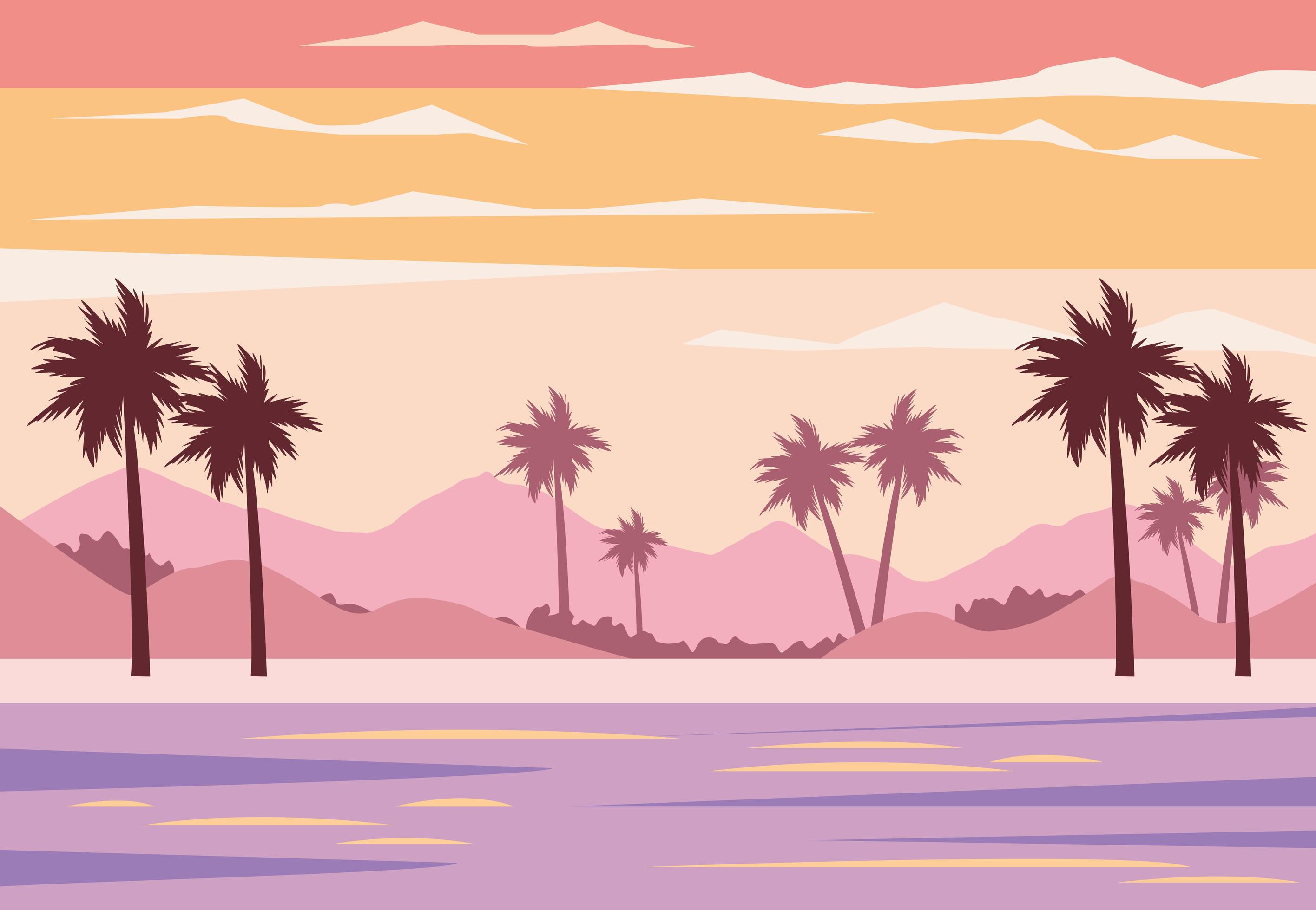 palms and beach 2507192 Vector Art at Vecteezy