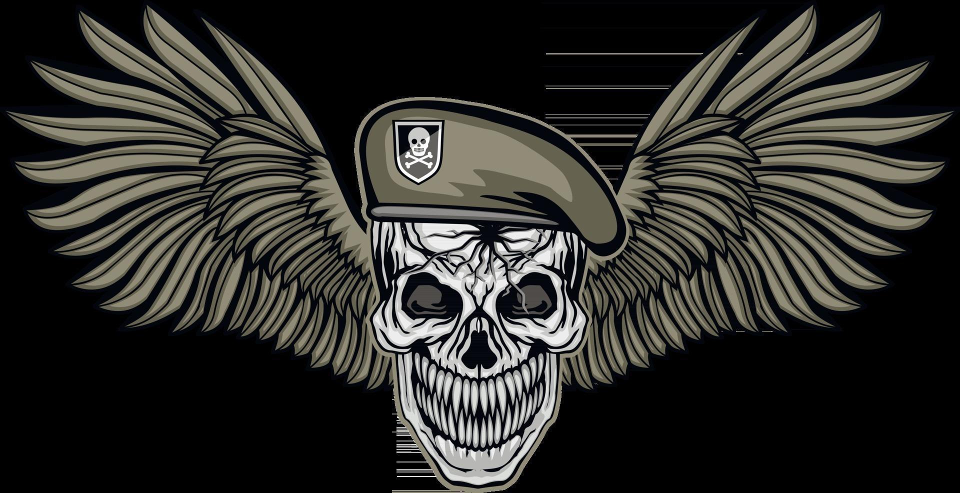 Military Sign With Skull And Wings Grunge Vintage Design T Shirts