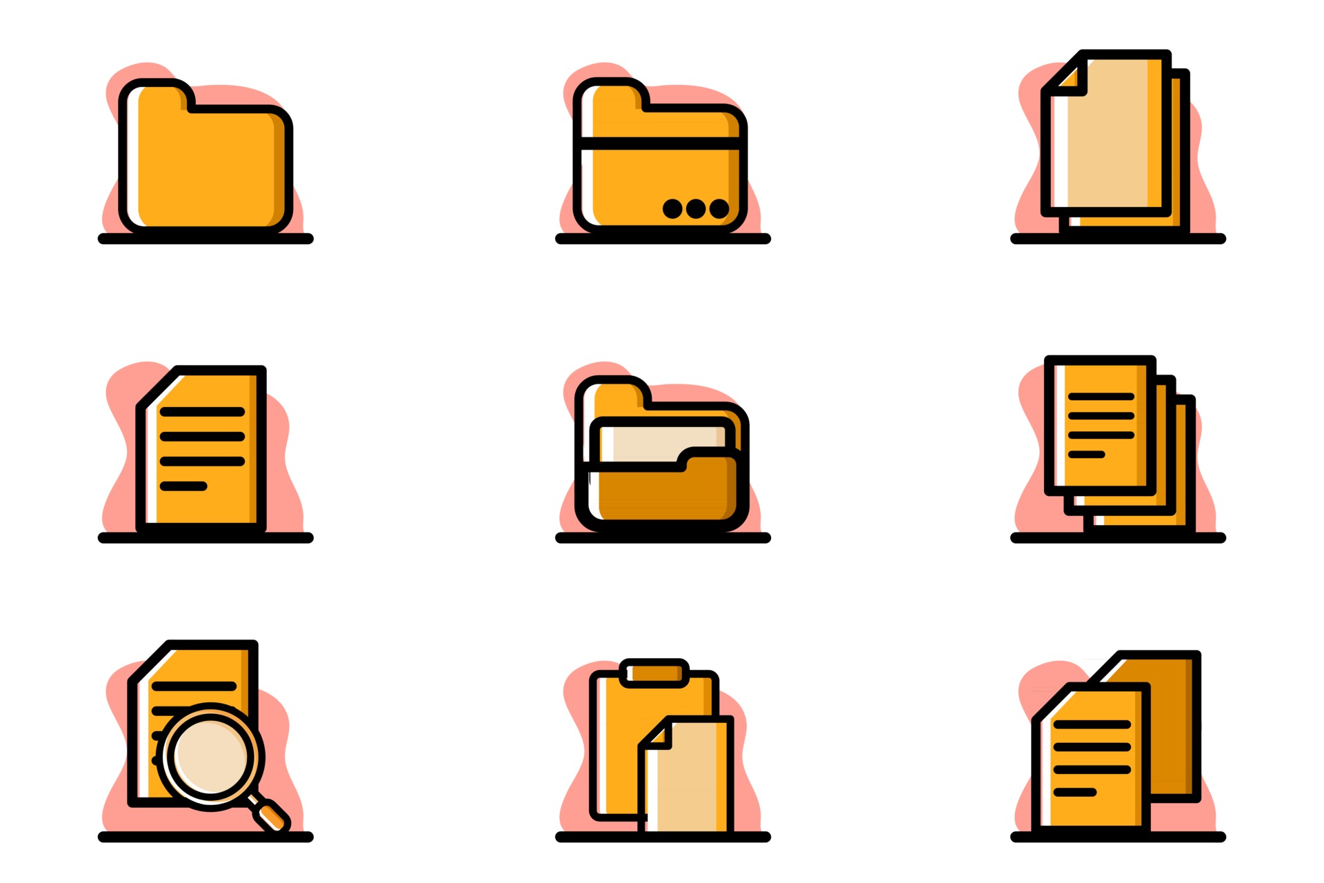 File Document Conceptual Vector Illustration Icon Design Set 2513276 ...