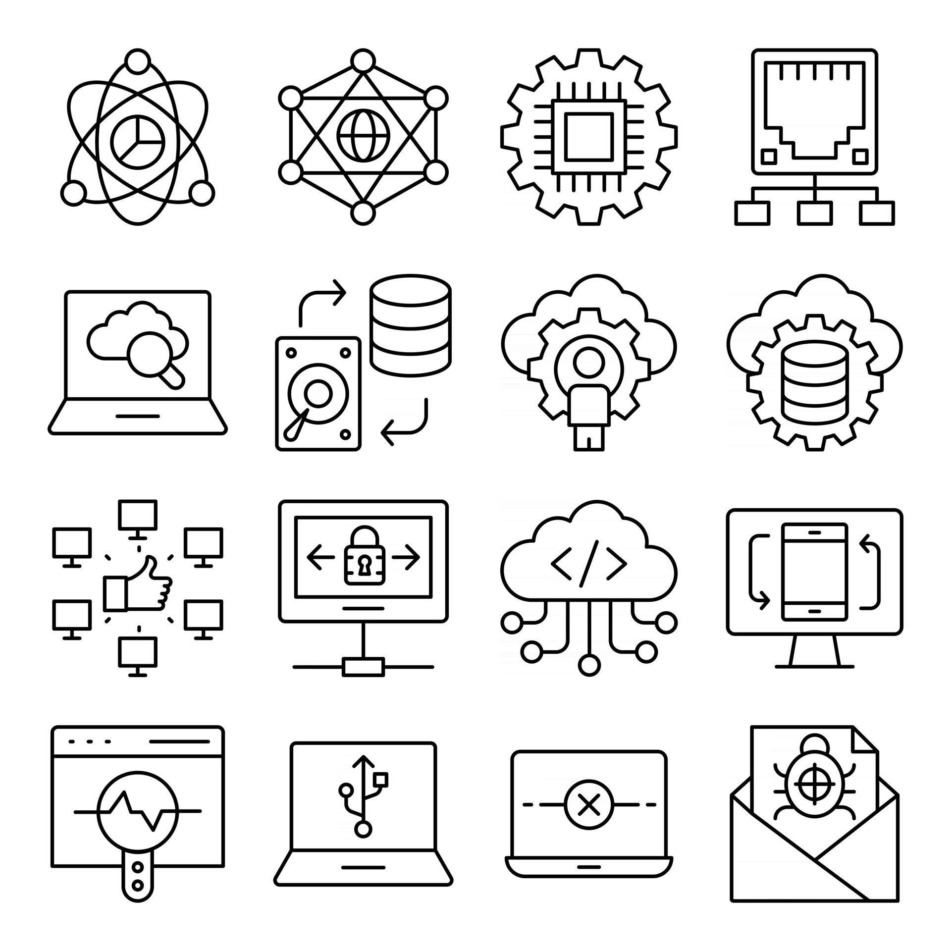 Pack of Computer and Hardware Linear Icons 2513541 Vector Art at Vecteezy
