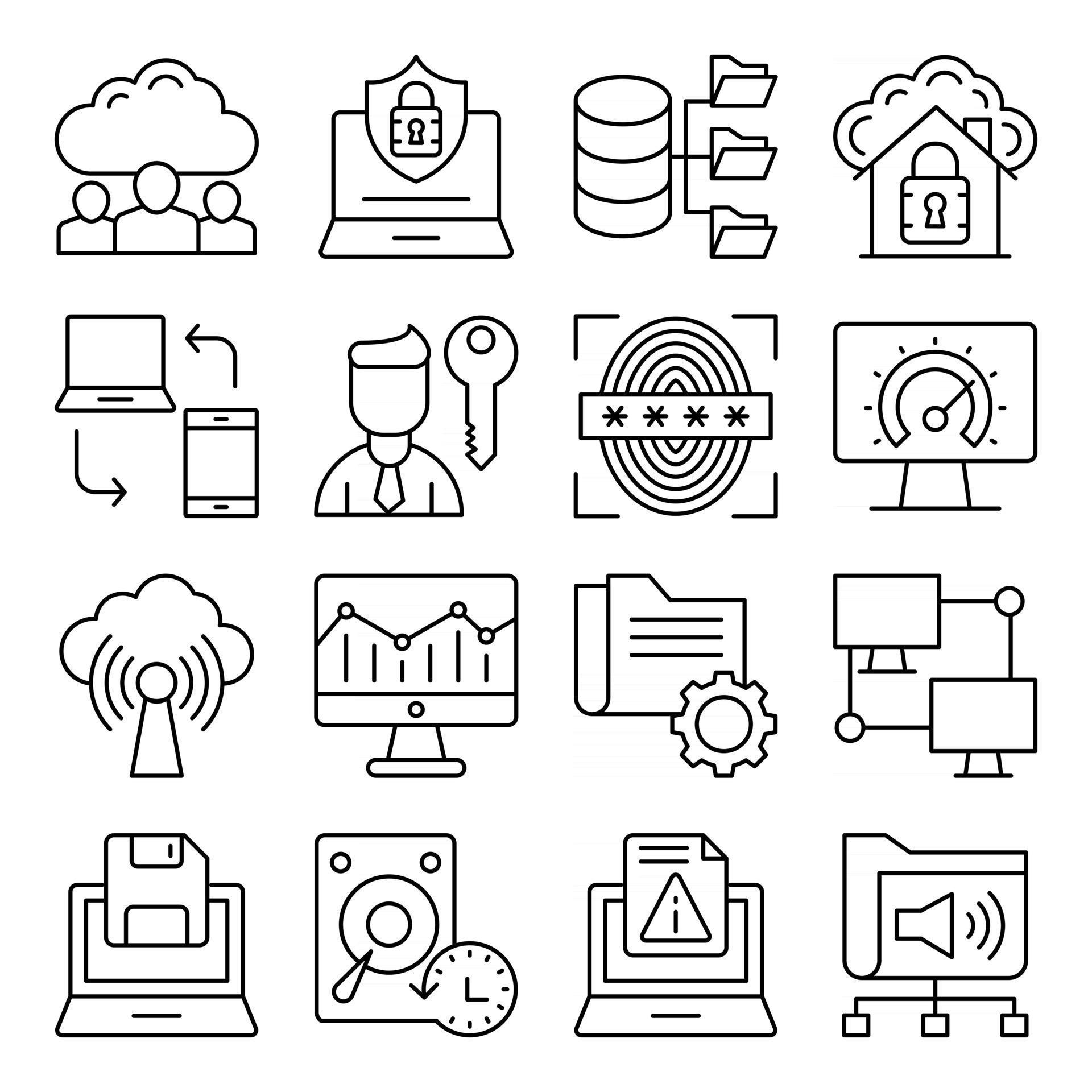 Pack of Computer and Network Linear Icons 2513548 Vector Art at Vecteezy