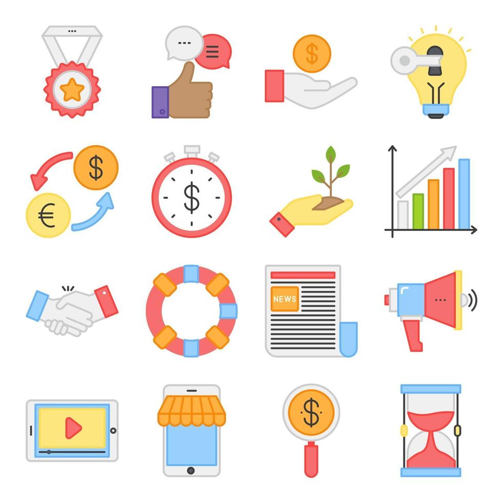 Pack of Finance Flat Icons 2513768 Vector Art at Vecteezy