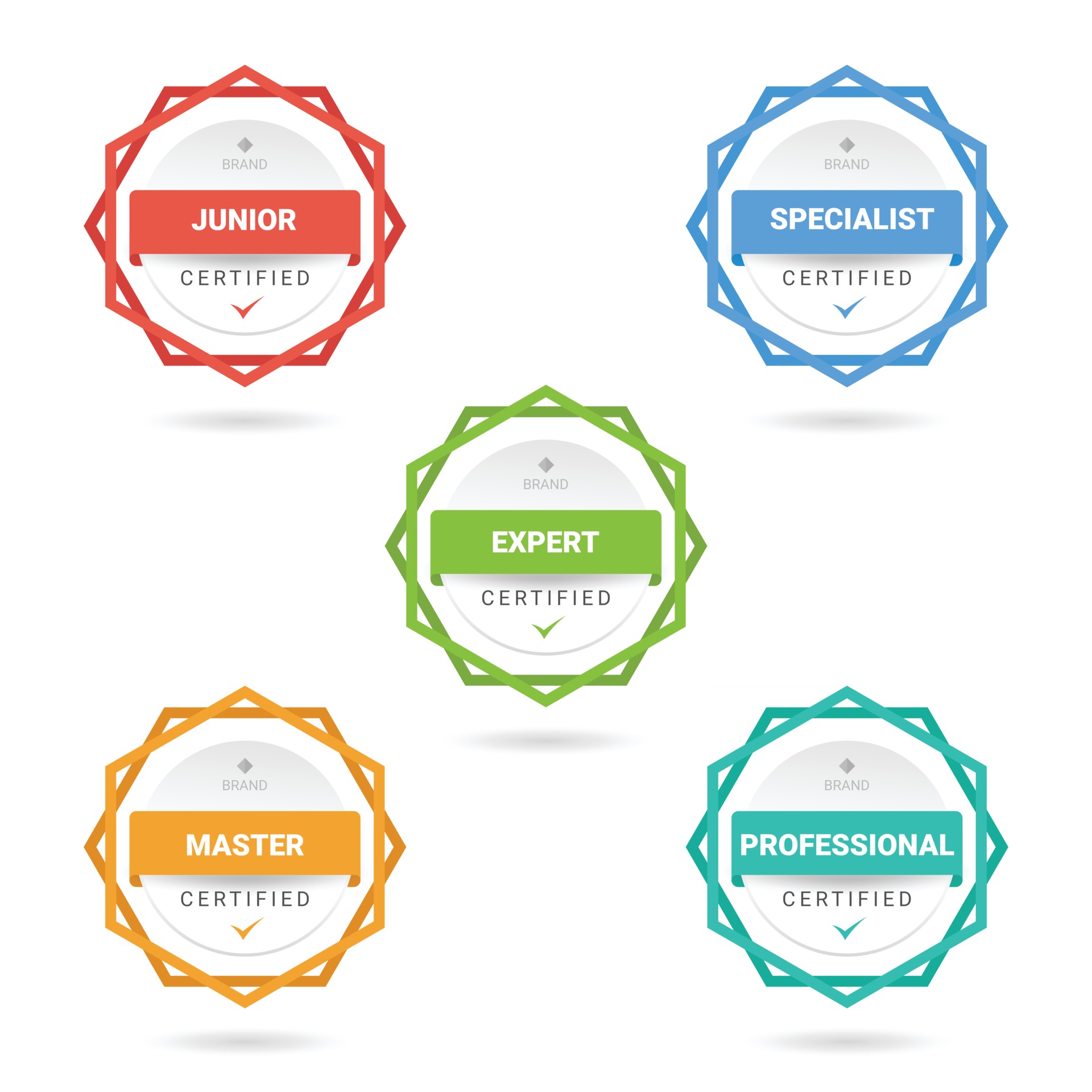 Certified badge logo design for company training badge 2514149 Vector ...