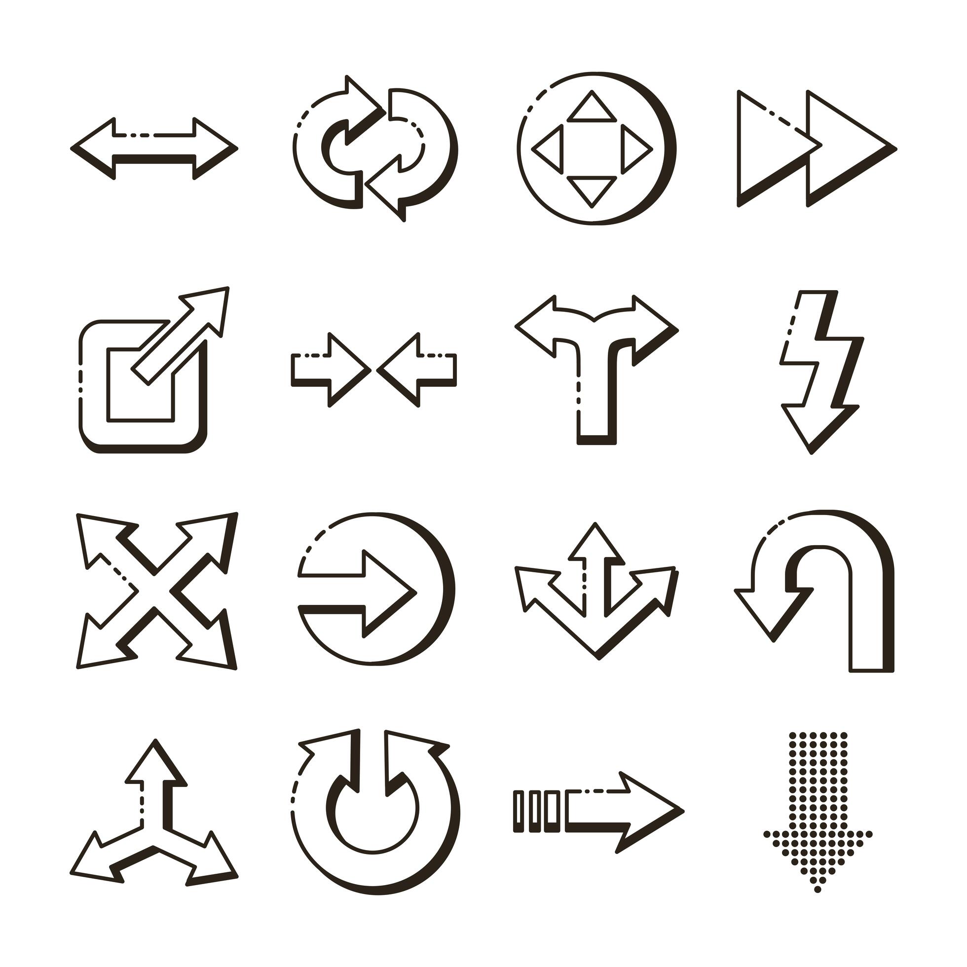 Bundle Of Arrows Set Icons 2514699 Vector Art At Vecteezy