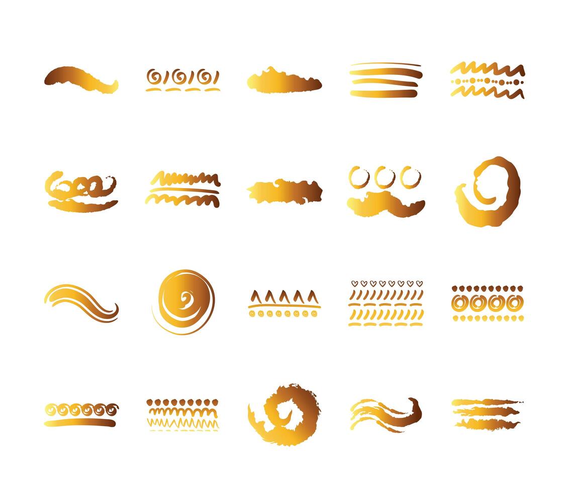 bundle of creative design with brush strokes icons 2514869 Vector Art ...