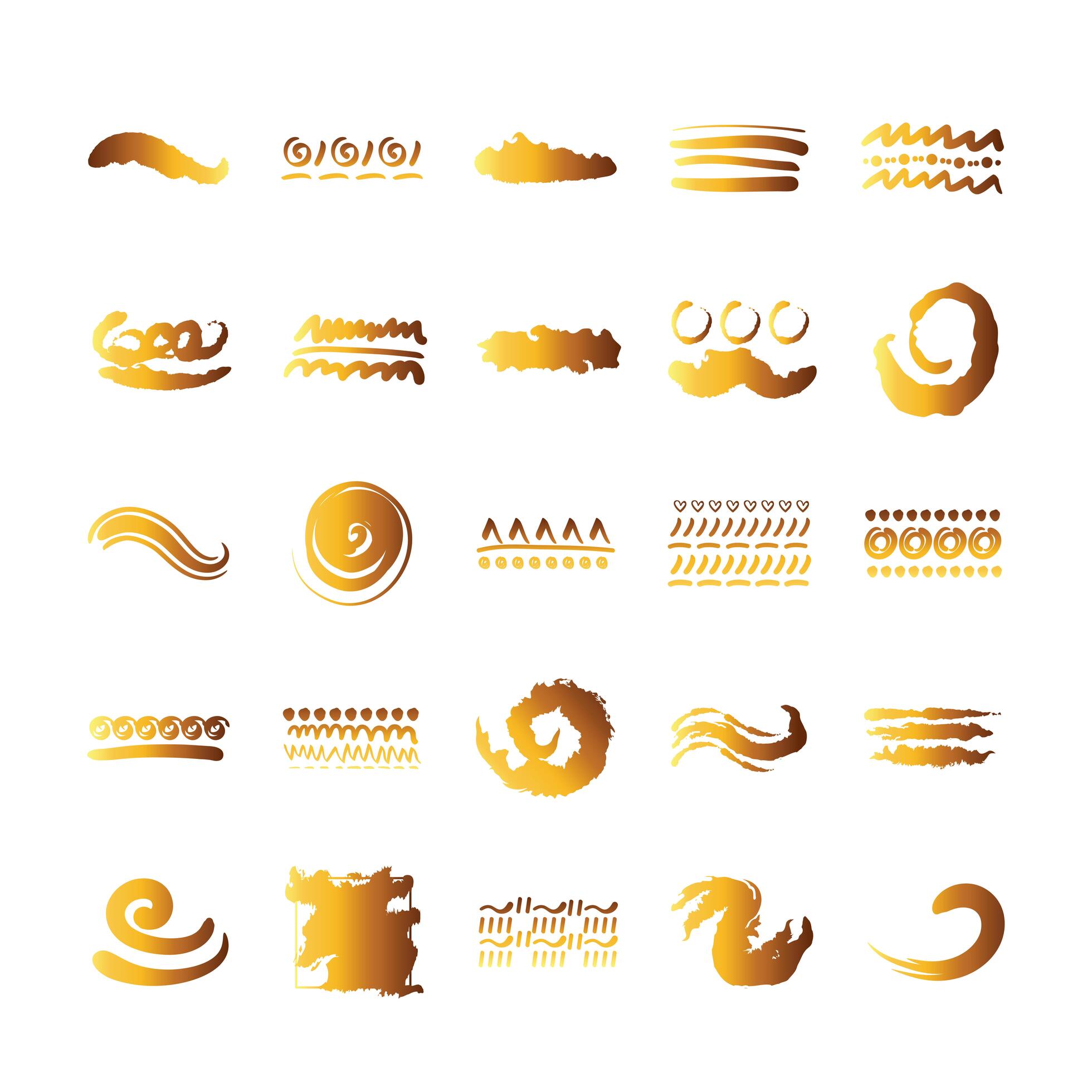 bundle of creative design with brush strokes icons 2514876 Vector Art ...