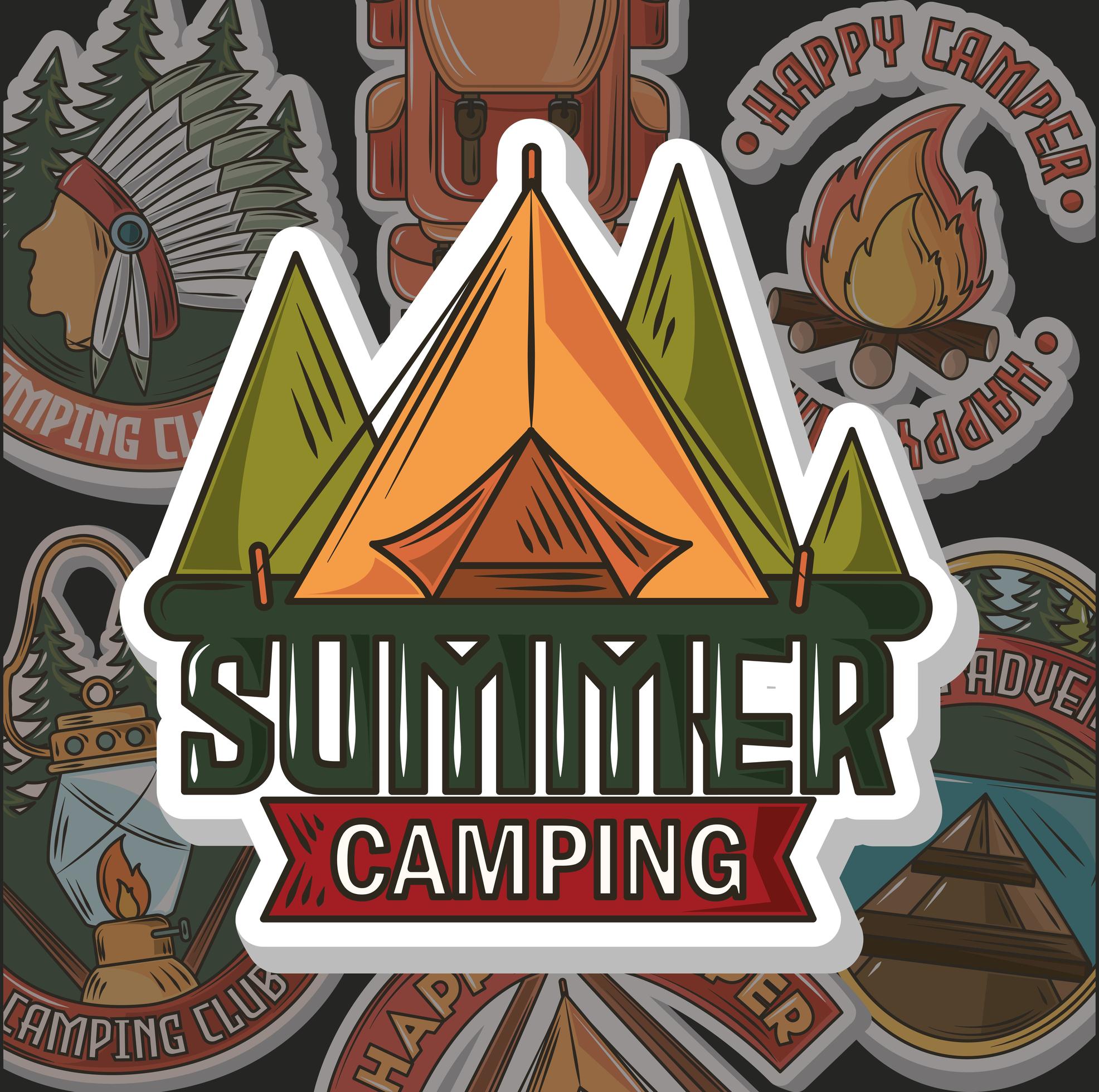 Summer Camping Patch 2515725 Vector Art At Vecteezy