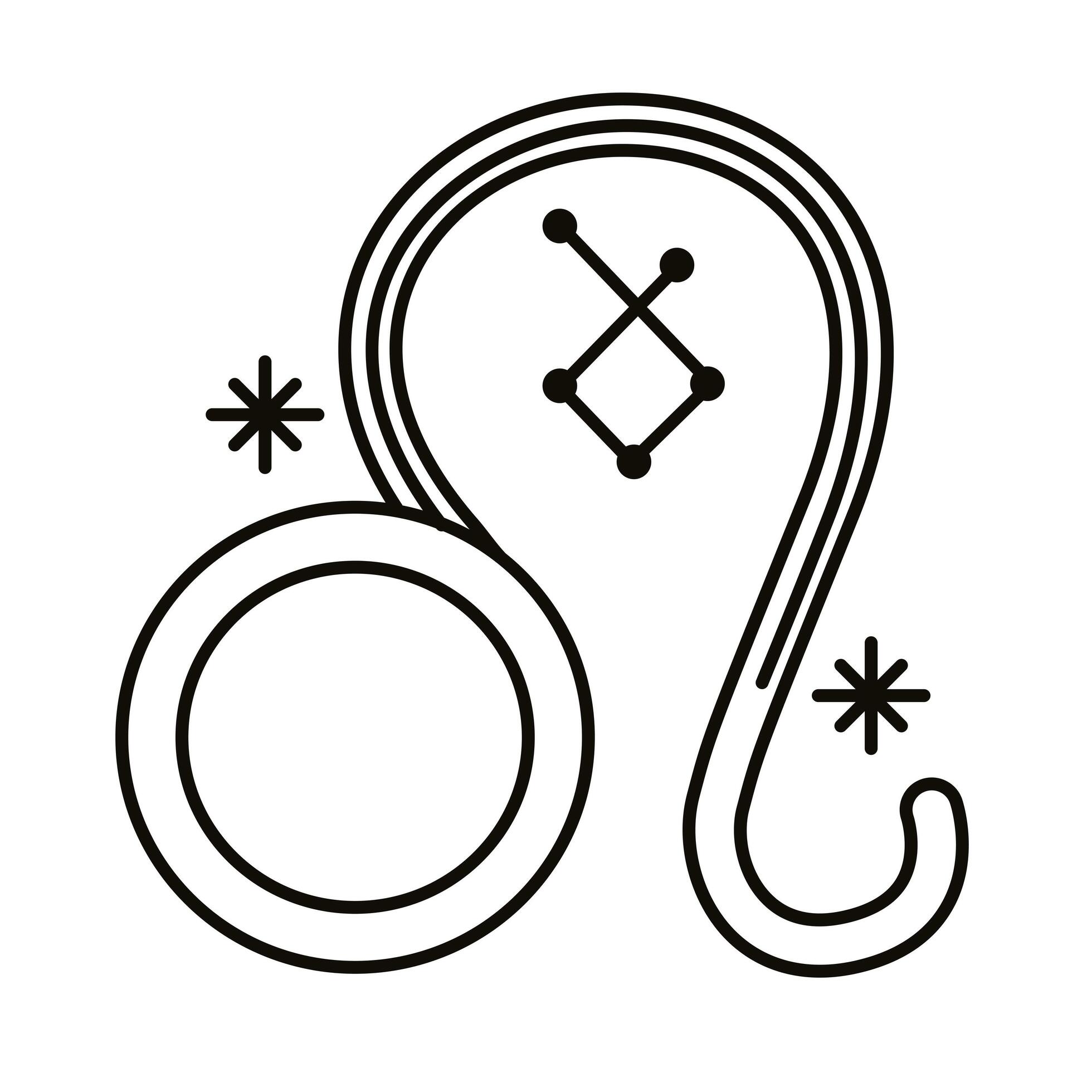 Icono De Estilo De Línea De Símbolo De Signo Del Zodiaco Leo 2516344