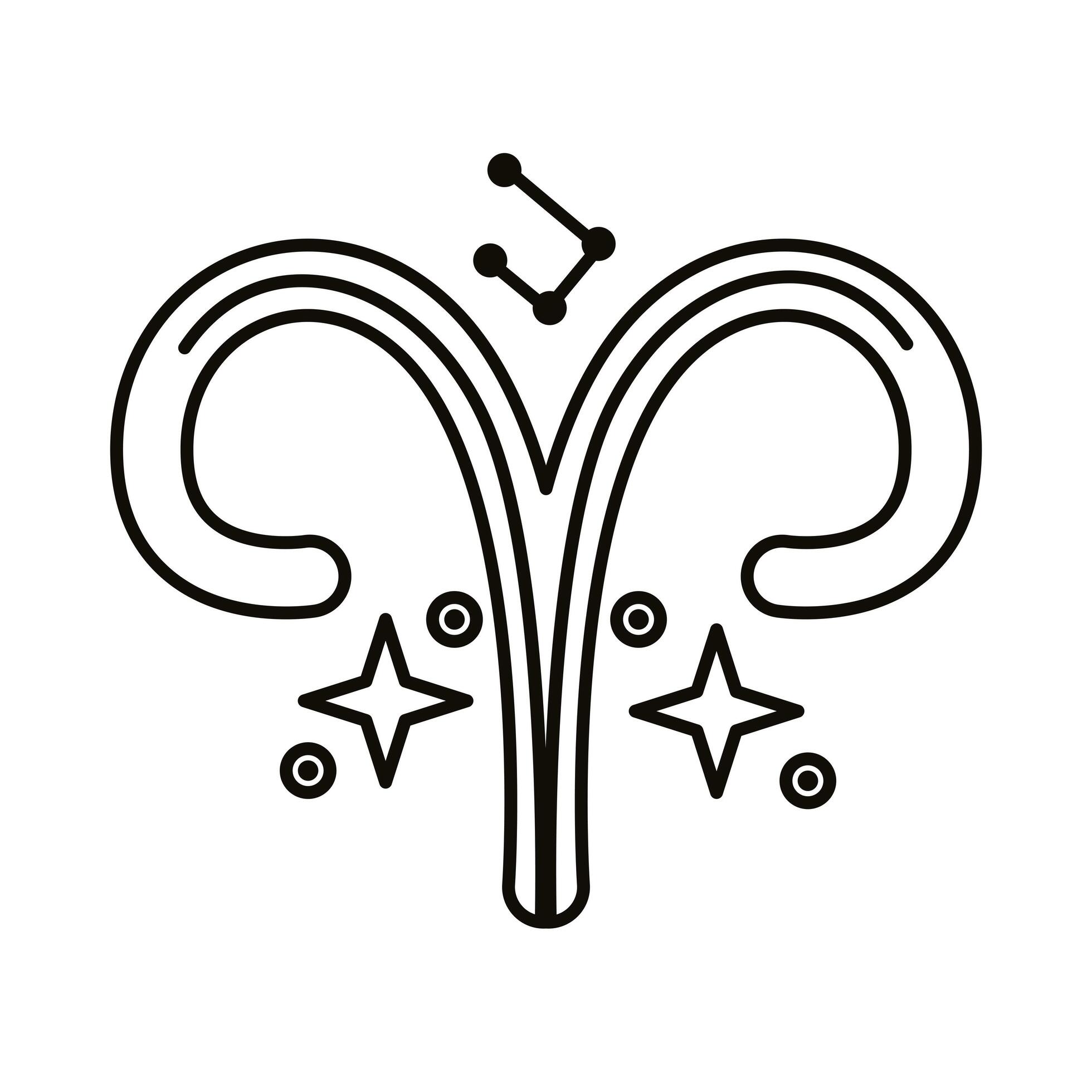 Icono De Estilo De Línea De Símbolo De Signo Del Zodiaco Aries 2516358