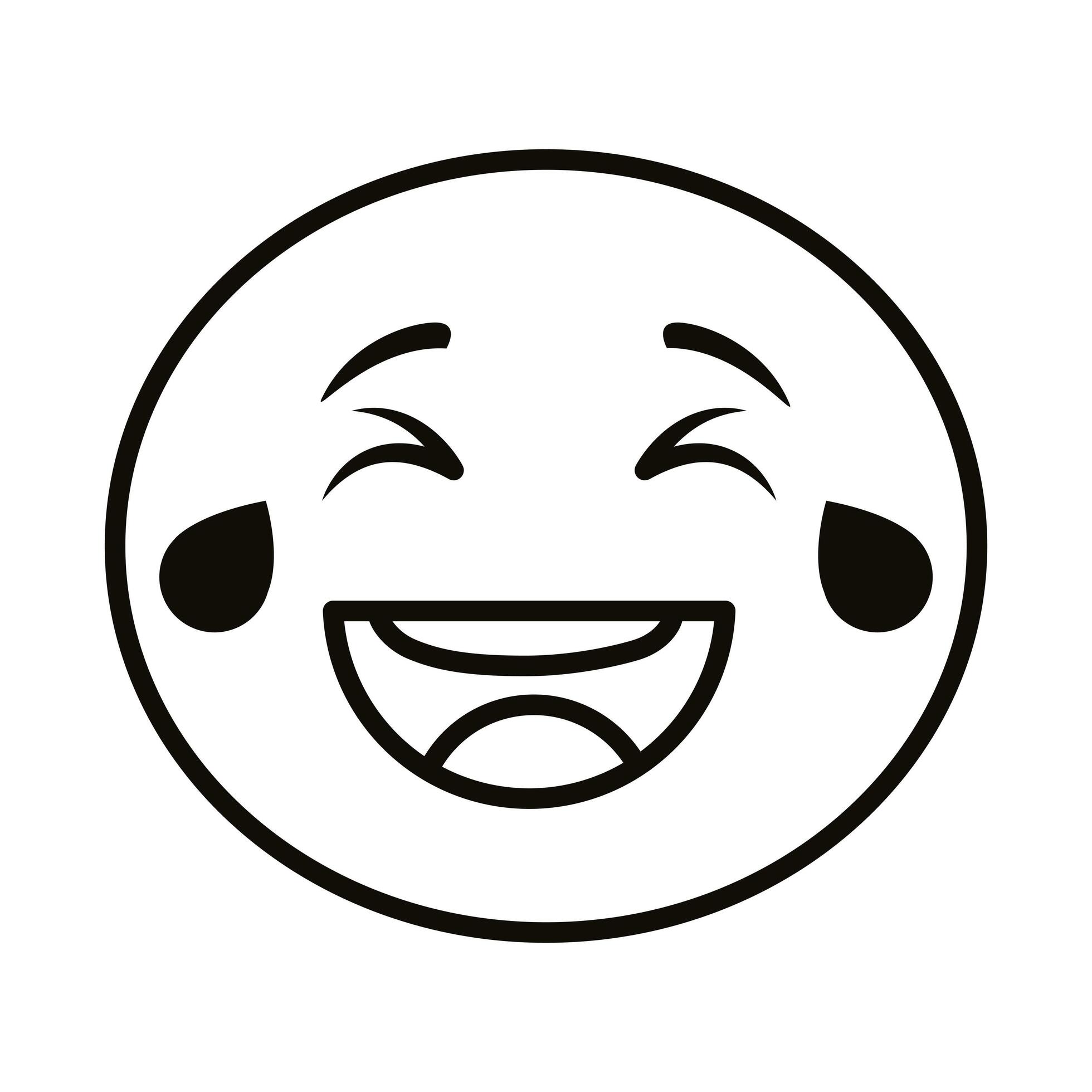 Emoji Face Laughing Classic Line Style Icon 2516503 Vector Art At Vecteezy