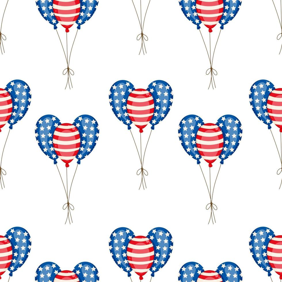 Seamless Pattern Balloons for Independence Day American Patriotic Fabric Transparent Background ...