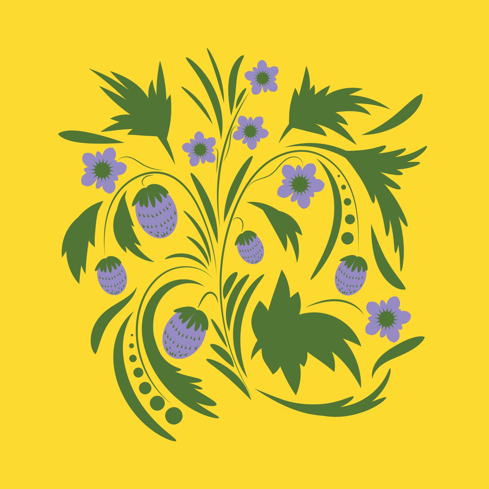 Folk Floral Art Print Flowers Abstract Art Poster 2517341 Vector Art At Vecteezy