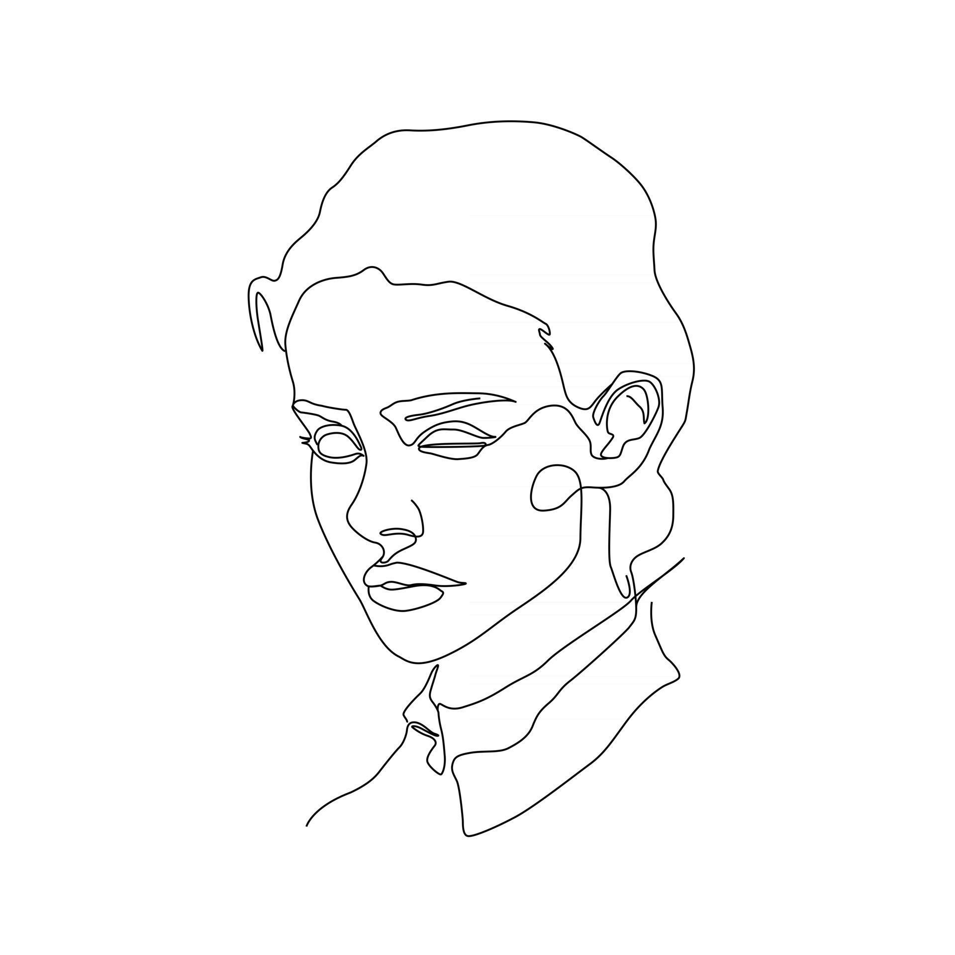 One Line Female Portrait Vector Illustration 2517698 Vector Art At Vecteezy