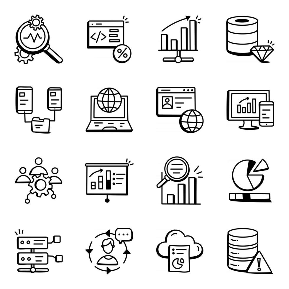 Set of Data Analysis 2517972 Vector Art at Vecteezy