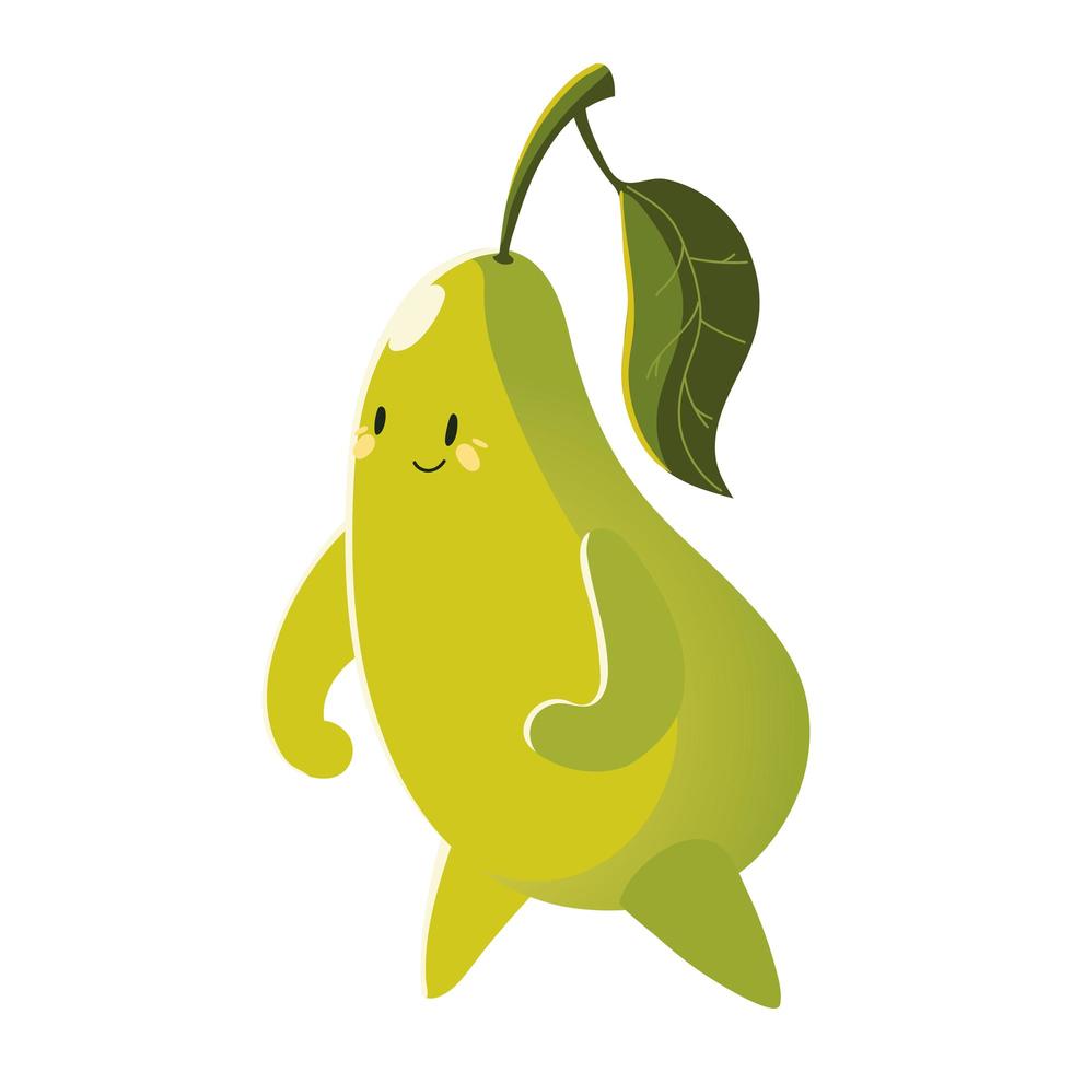fruits kawaii funny face happiness cute pear cartoon 2518063 Vector Art ...