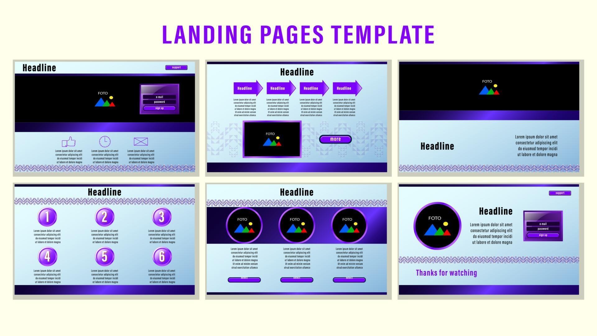 Purple Ornament Web Landing pages template 2519982 Vector Art at Vecteezy