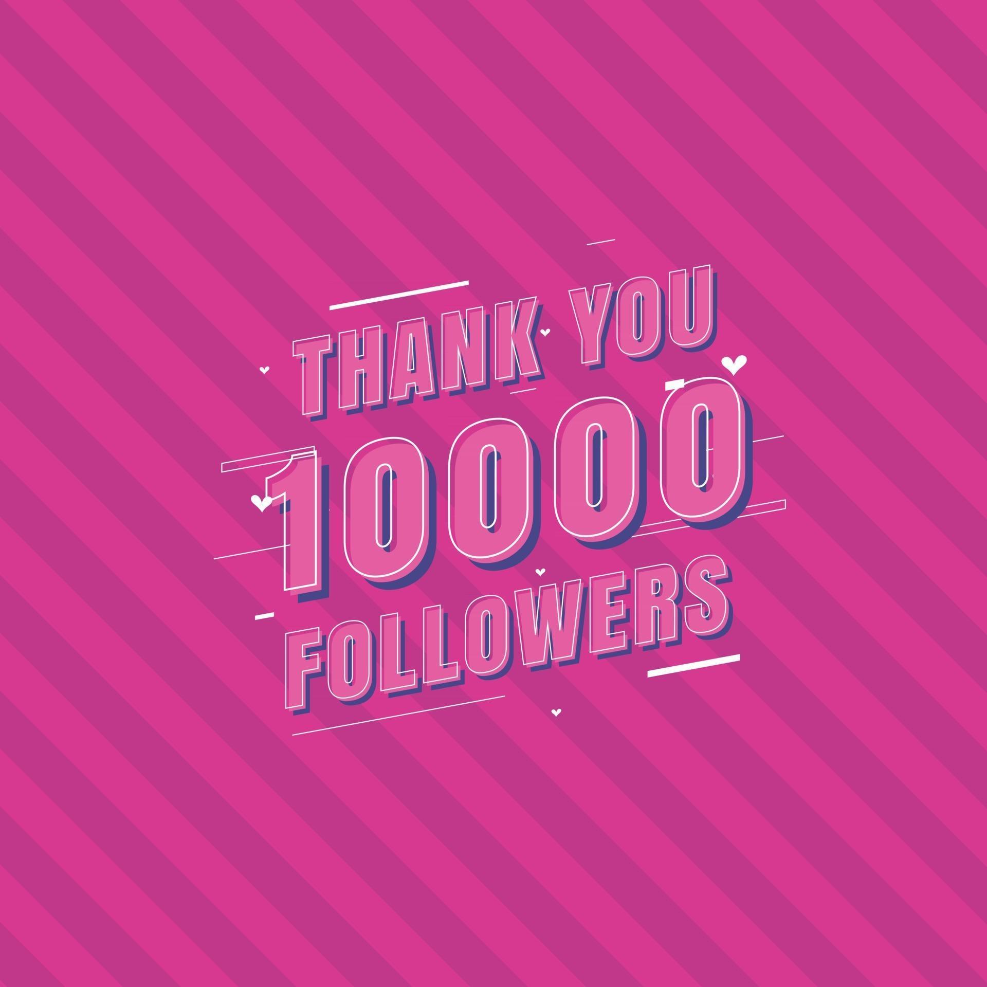 Thank You 10000 Followers Celebration Greeting Card For 10k Social