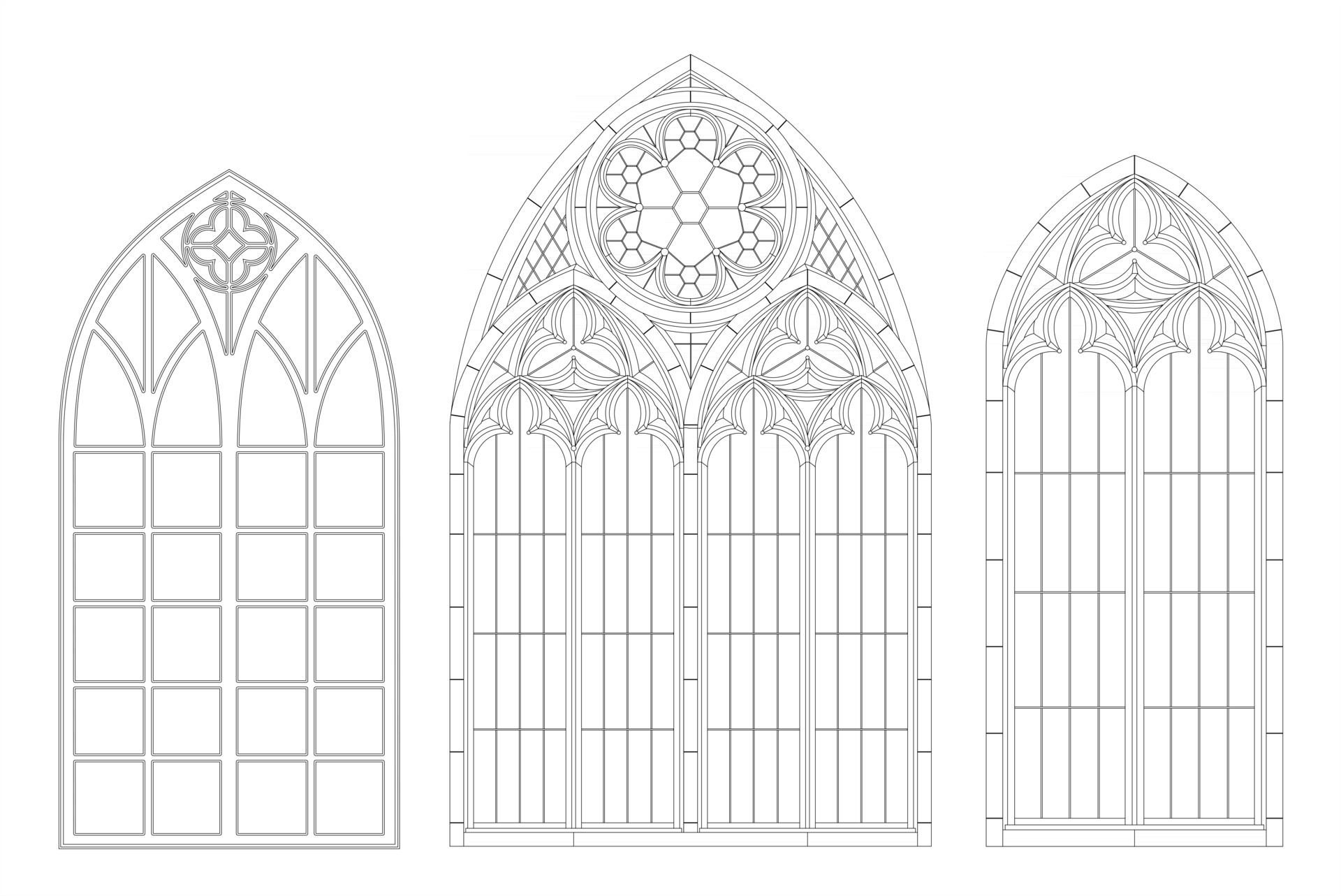 Gothic Medieval Stained Glass Window 2522774 Vector Art At Vecteezy