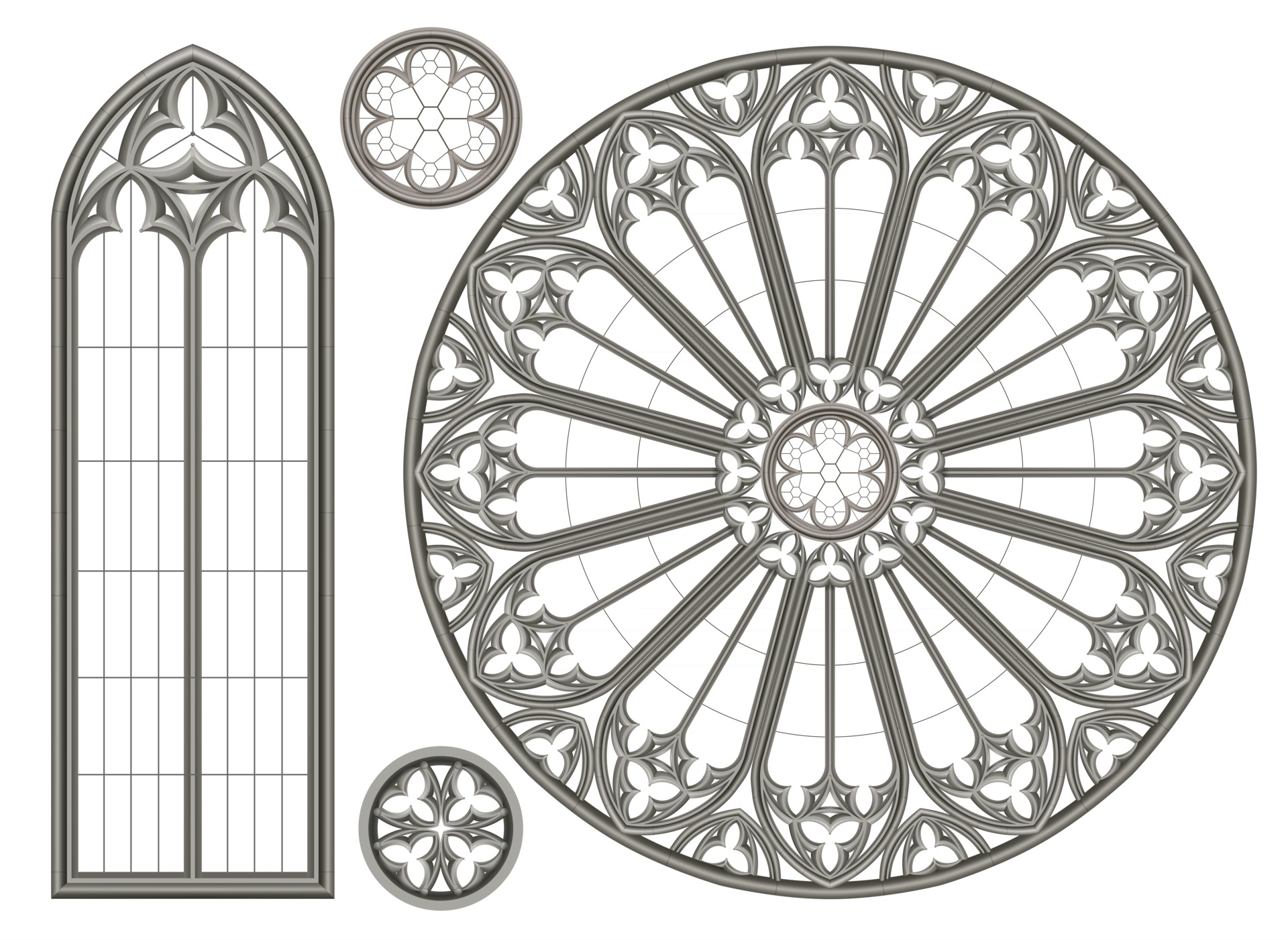 Gothic Medieval Stained Glass Window 2522775 Vector Art At Vecteezy