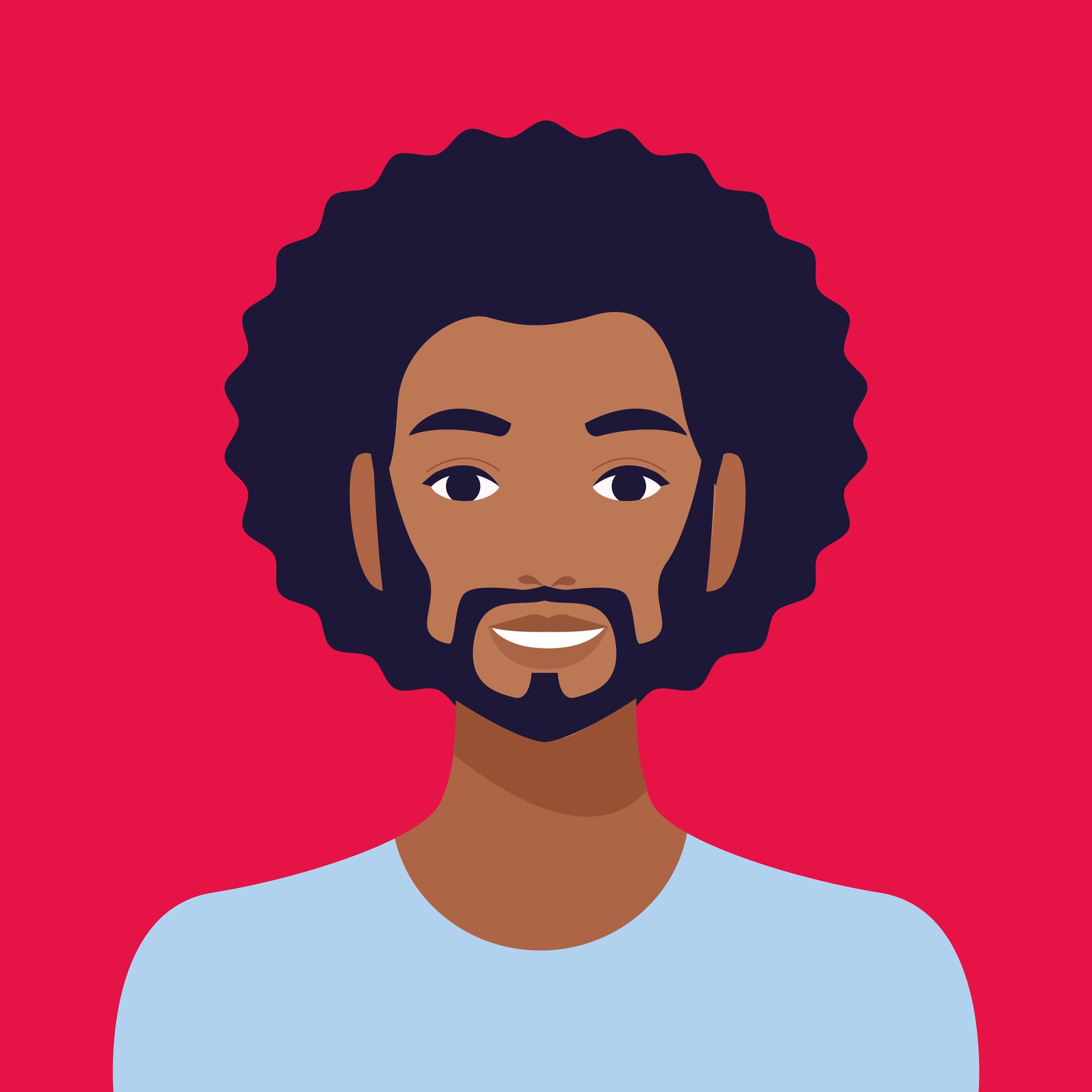 Afro Man Ethnicity Avatar Character 2525137 Vector Art At Vecteezy