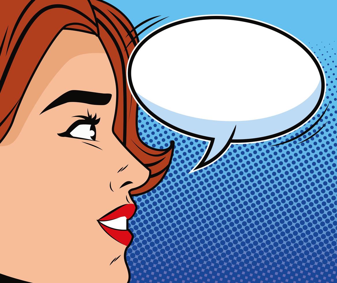 young woman with speech bubble character pop art style 2525614 Vector ...