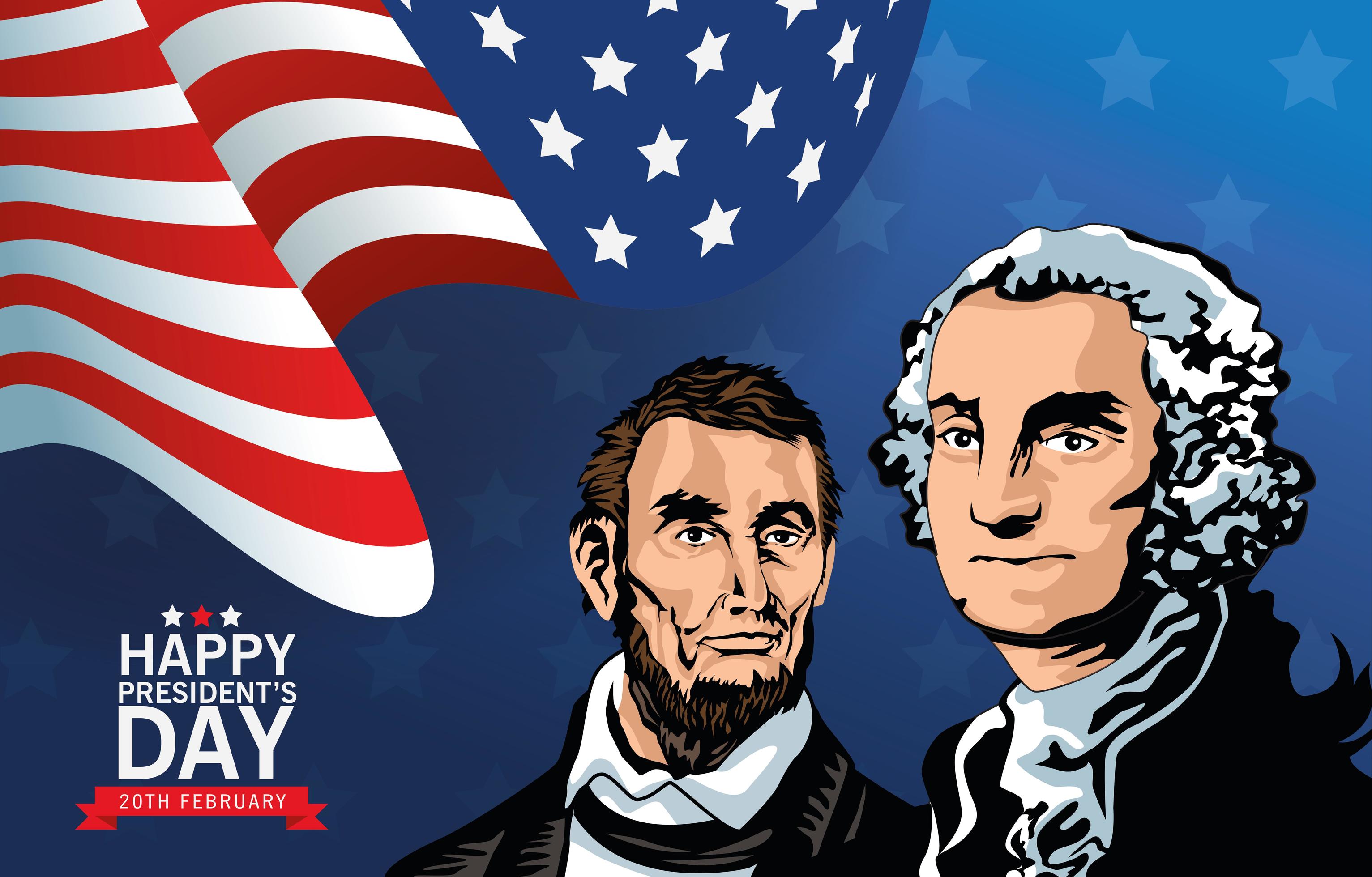 happy presidents day poster with lincoln and washington 2527950 Vector ...