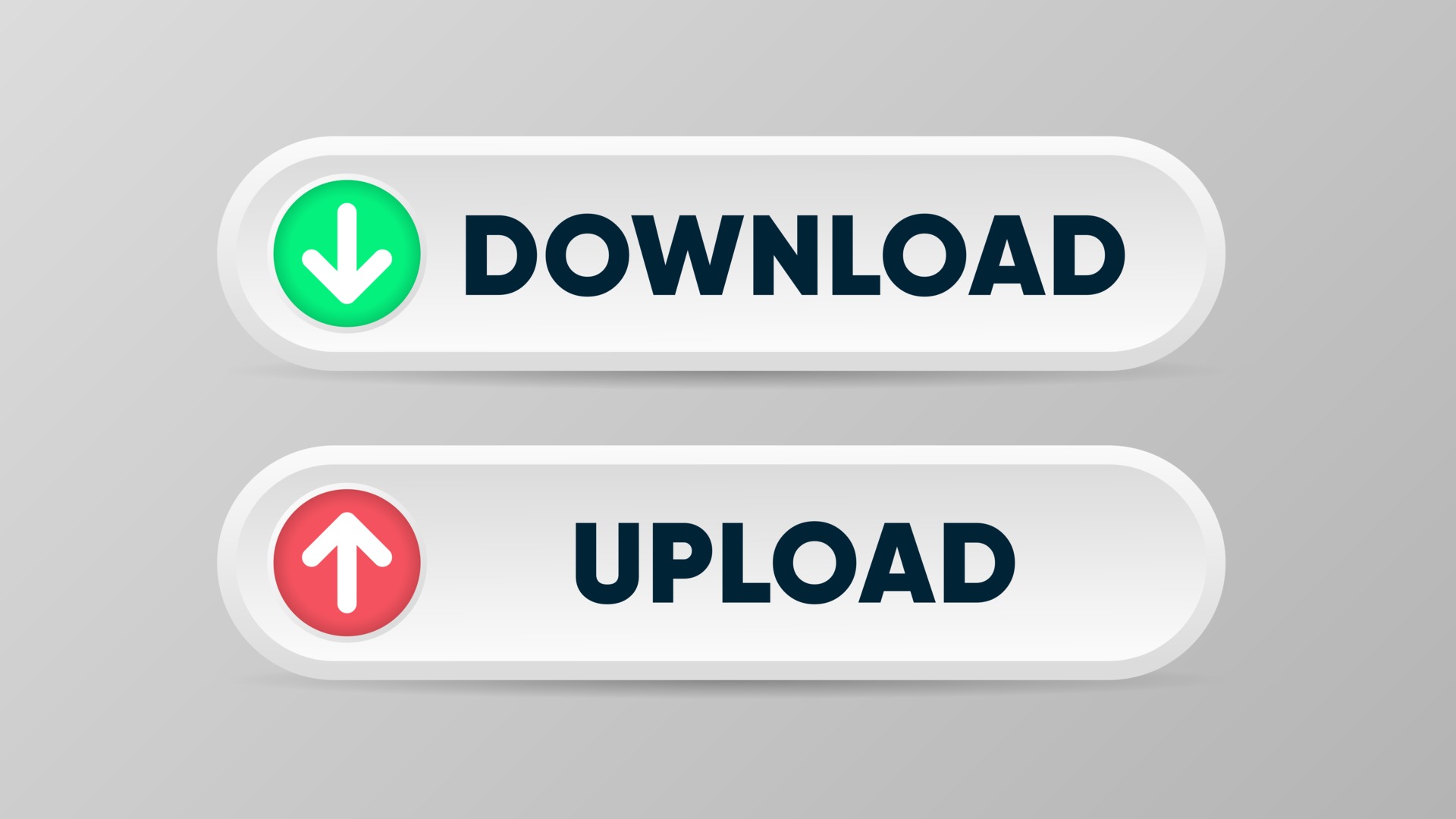 Download and upload button in 3d style with arrow symbols 2528009 ...