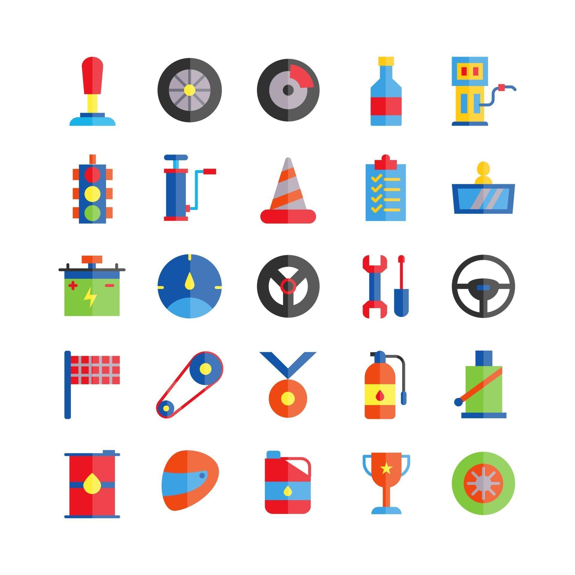 Racing icon set vector flat for website mobile app presentation social ...