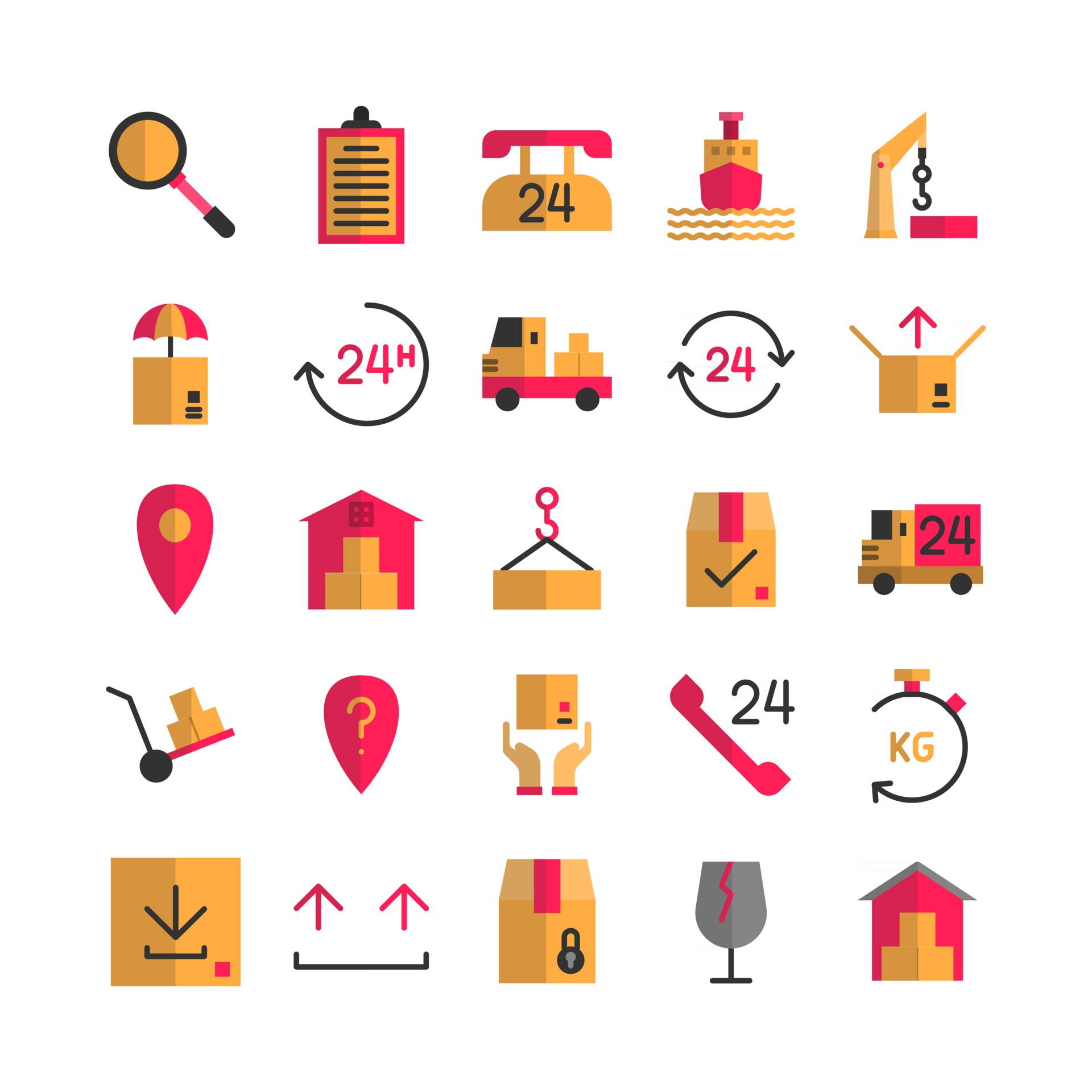 Logistic icon set vector flat for website mobile app presentation social media Suitable for user ...