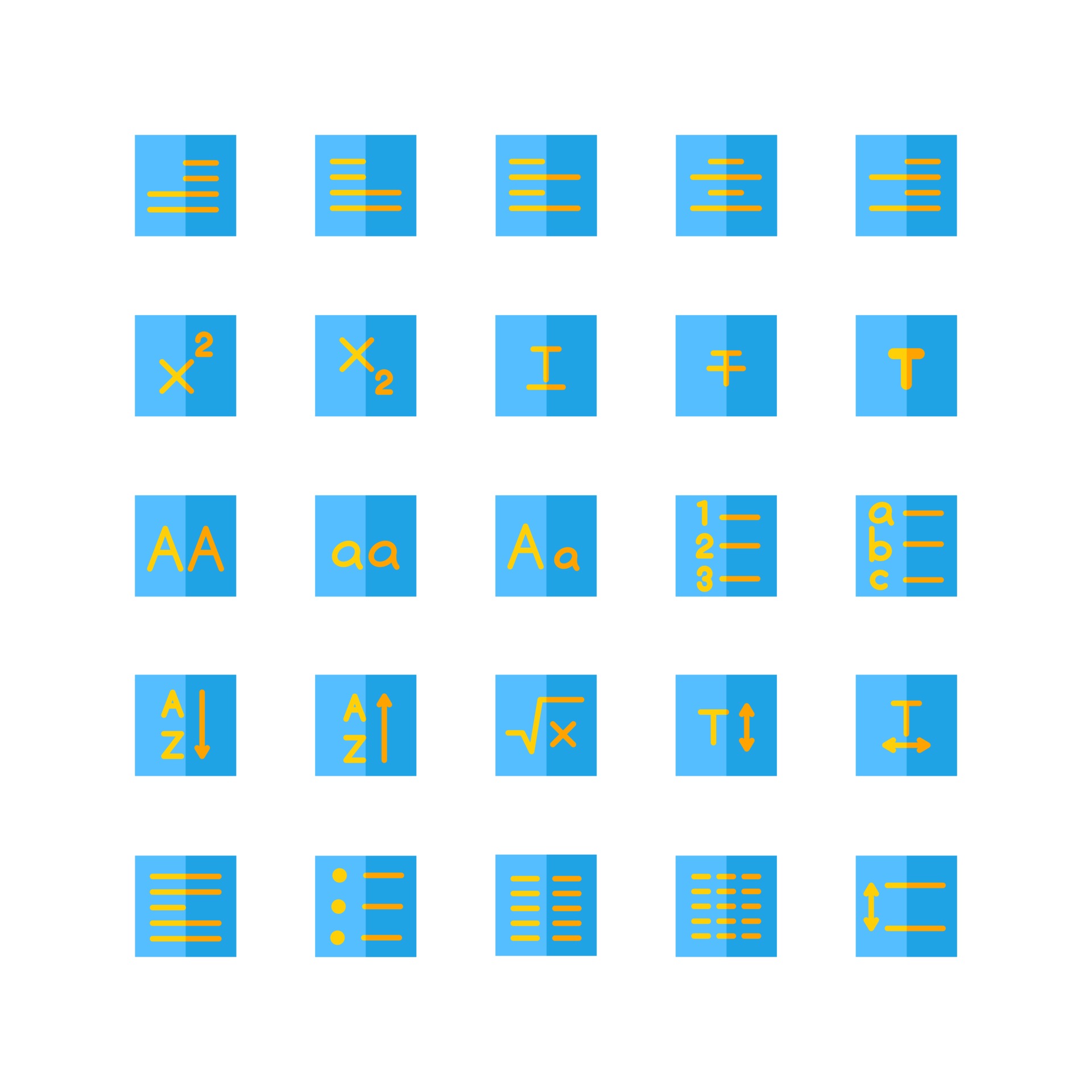 Text Editor icon set vector flat for website mobile app presentation ...