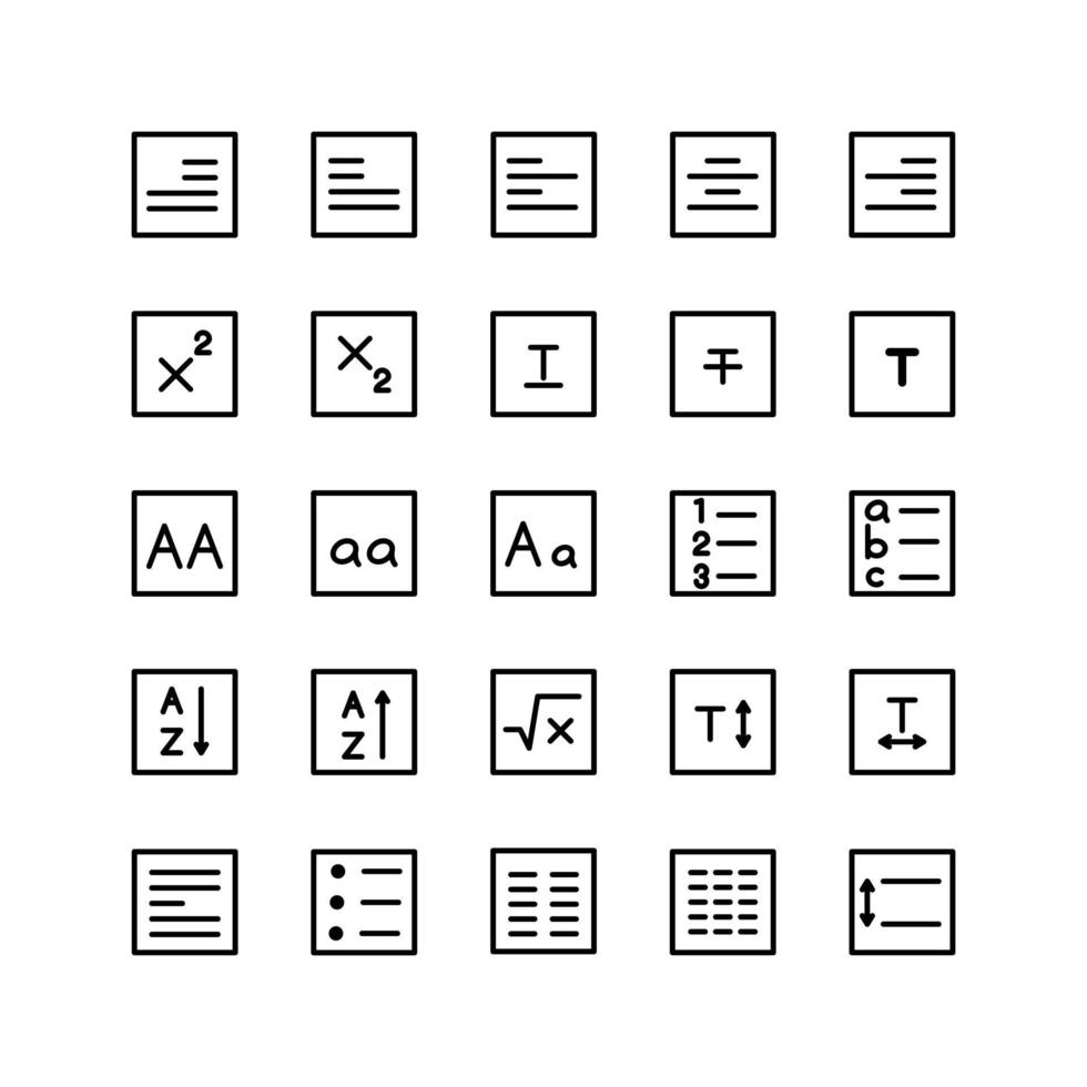 Text Editor icon set vector line for website mobile app presentation ...