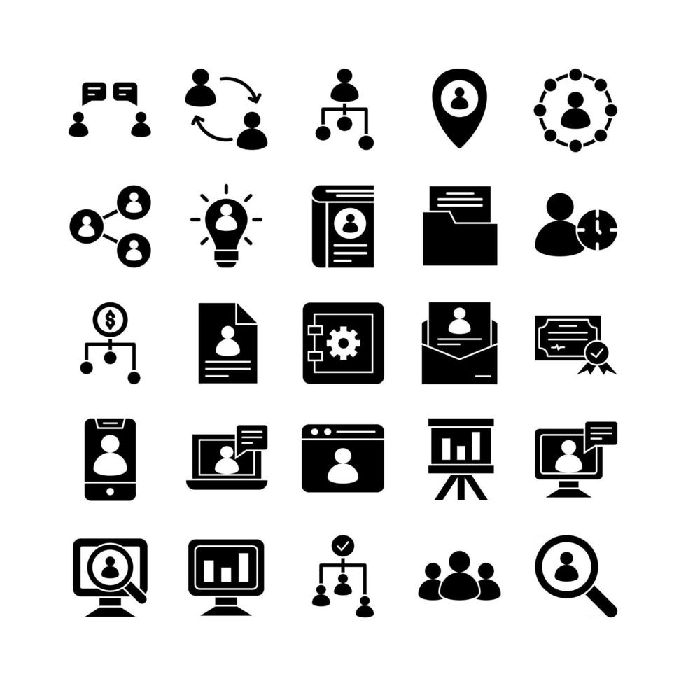 Human Resource icon set vector solid for website mobile app ...