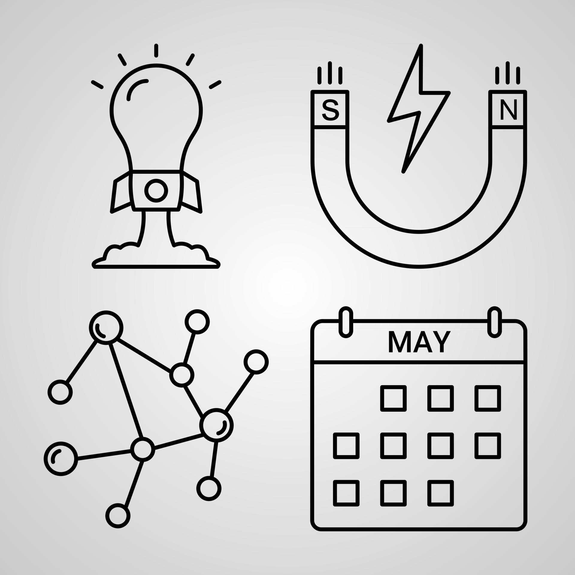 Collection of Education And Learning Symbols in Outline Style 2534470 ...