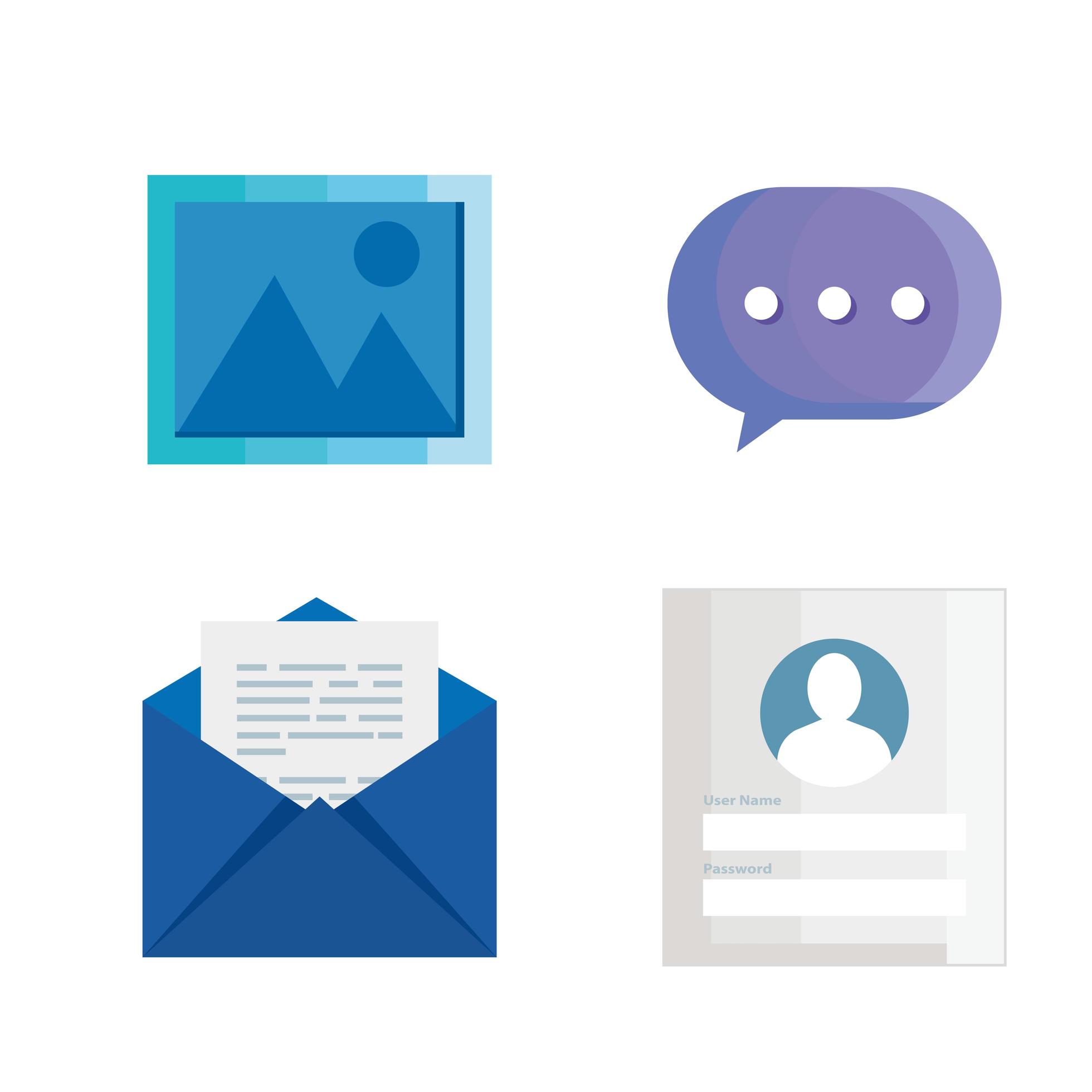 Set Of Login Password Information And Icons 2535064 Vector Art At Vecteezy